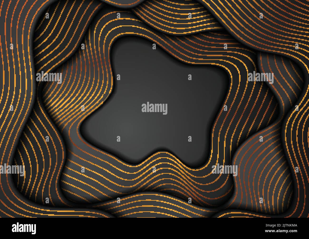 Black luxury corporate paper wavy background with bronze lines. Vector ...