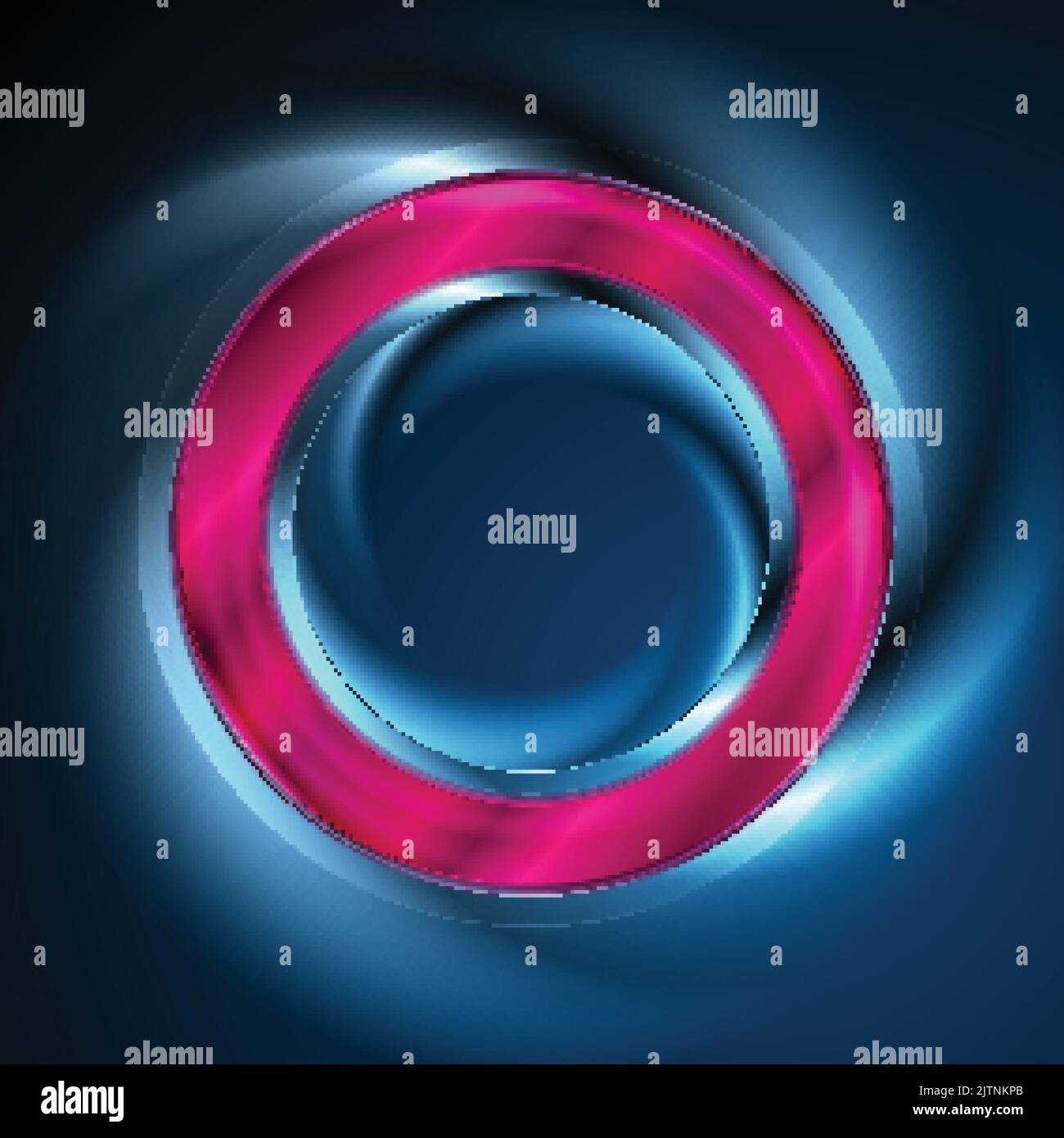 Abstract glowing neon bright purple ring on blue background. Vector ...