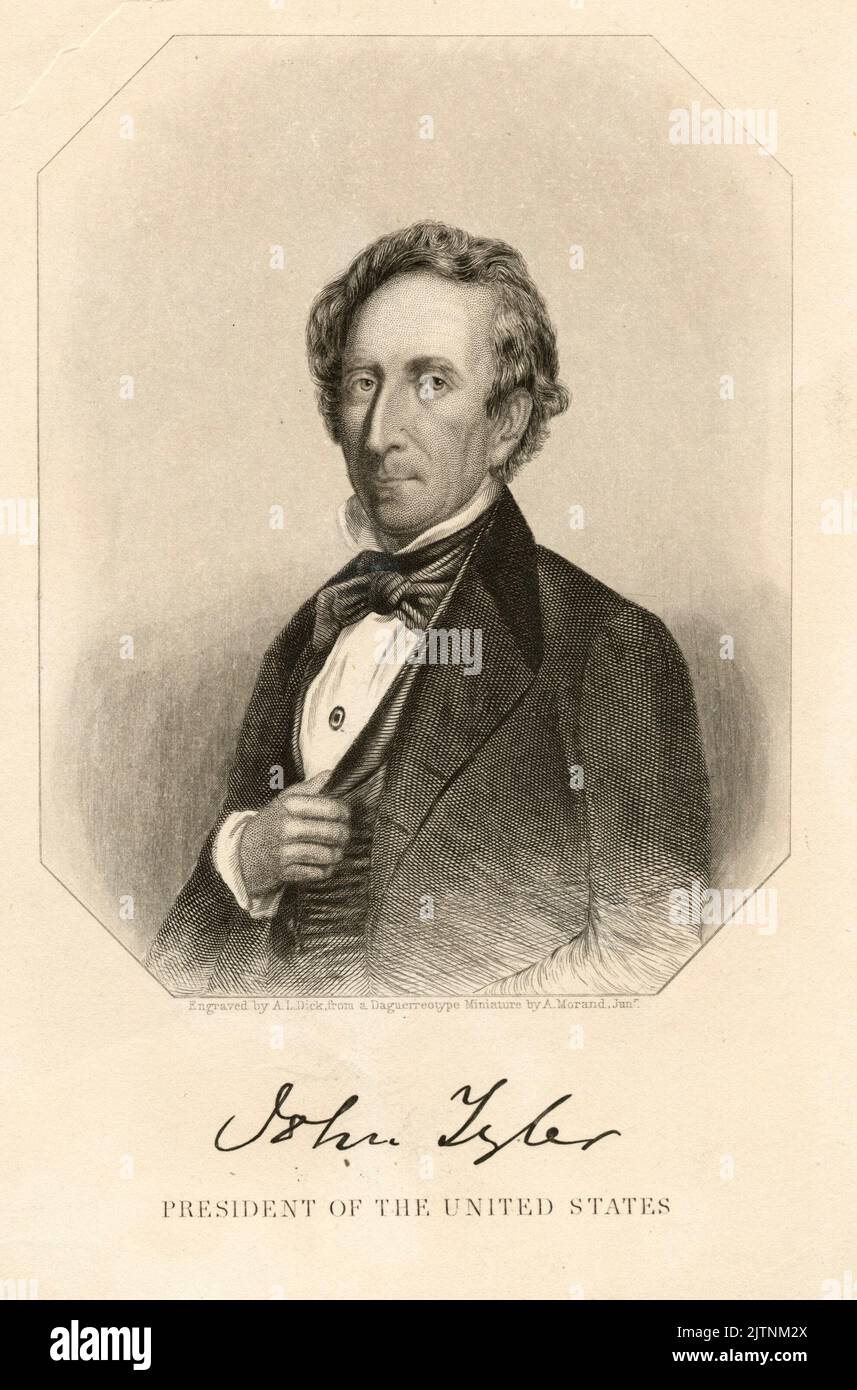 A portrait of President John Tyler, who was the tenth president of the ...