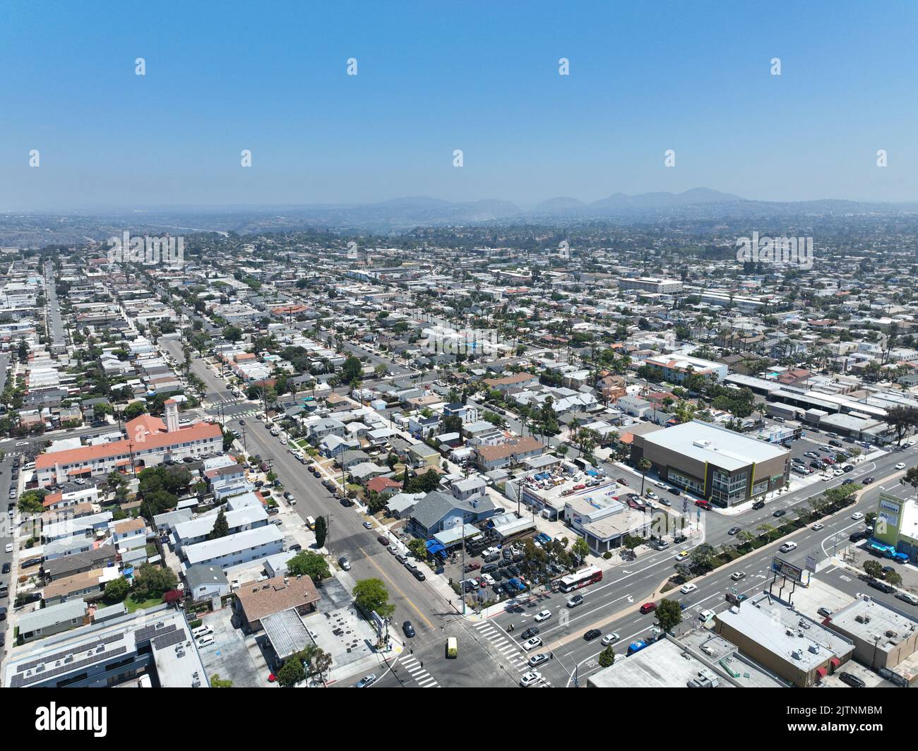 Aerial view of North Park neighborhood in San Diego, California, United ...