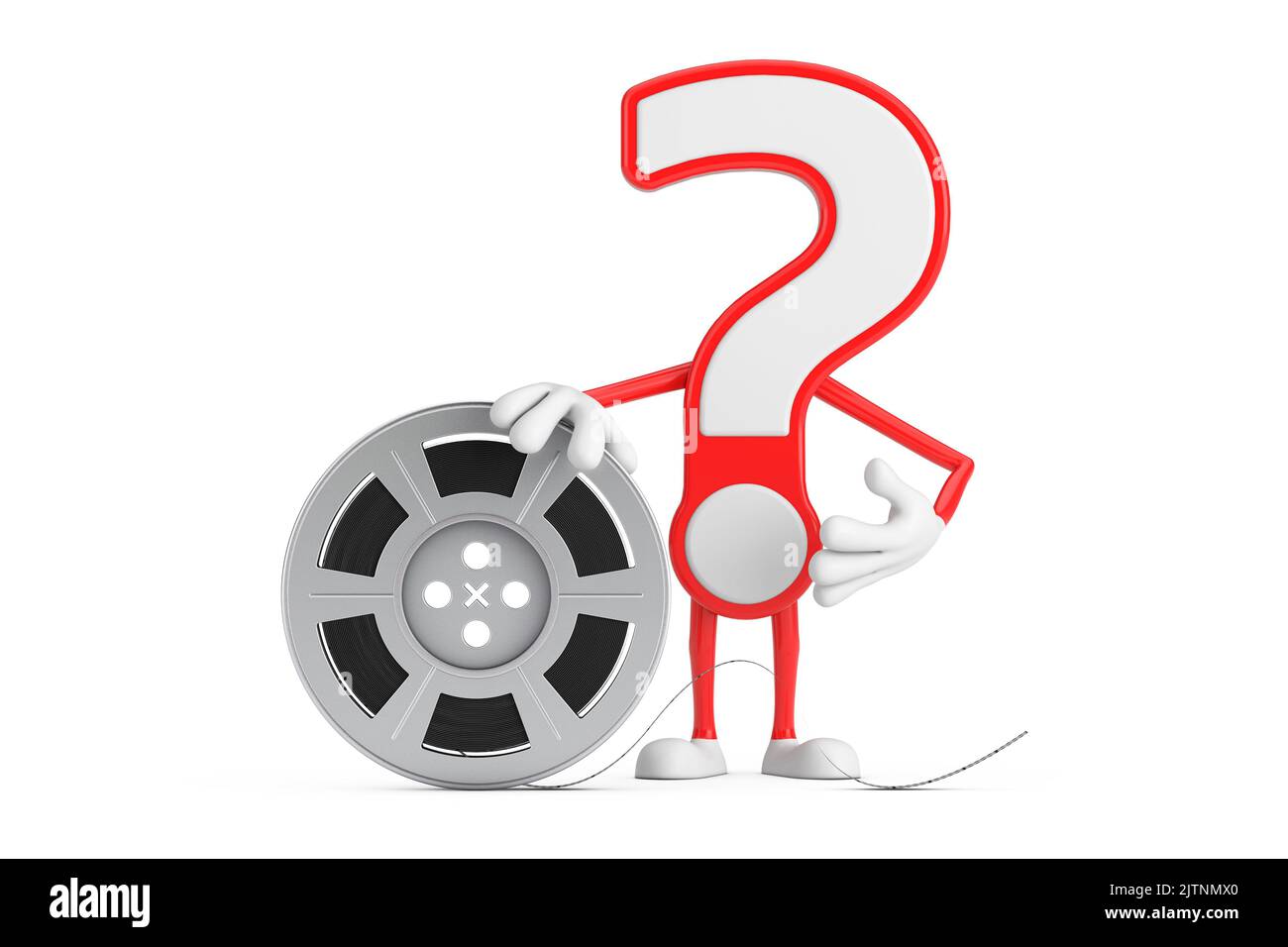 Question Mark Sign Cartoon Character Person Mascot with Film Reel ...