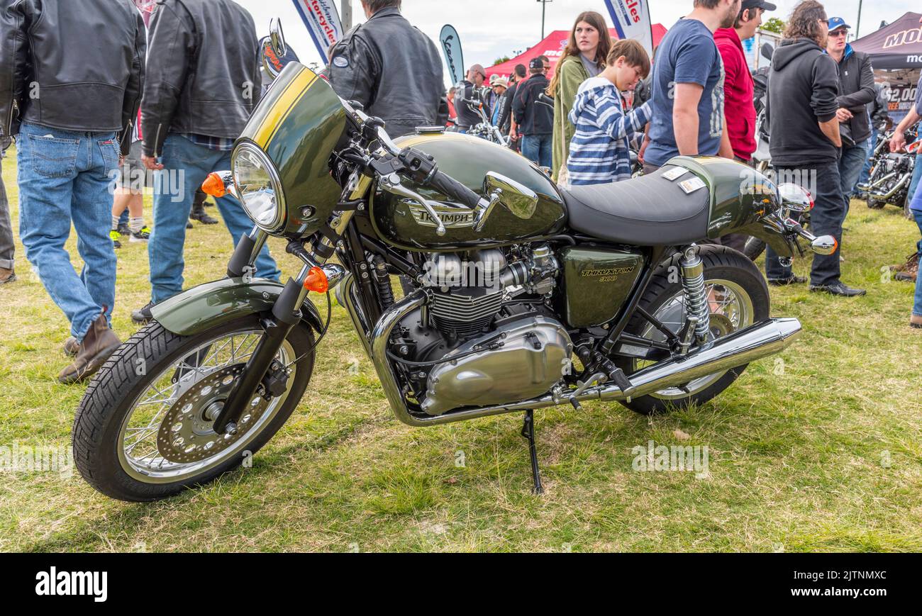 Modern Triumph motorbike at motorcycle show near Brisbane, queensland ...