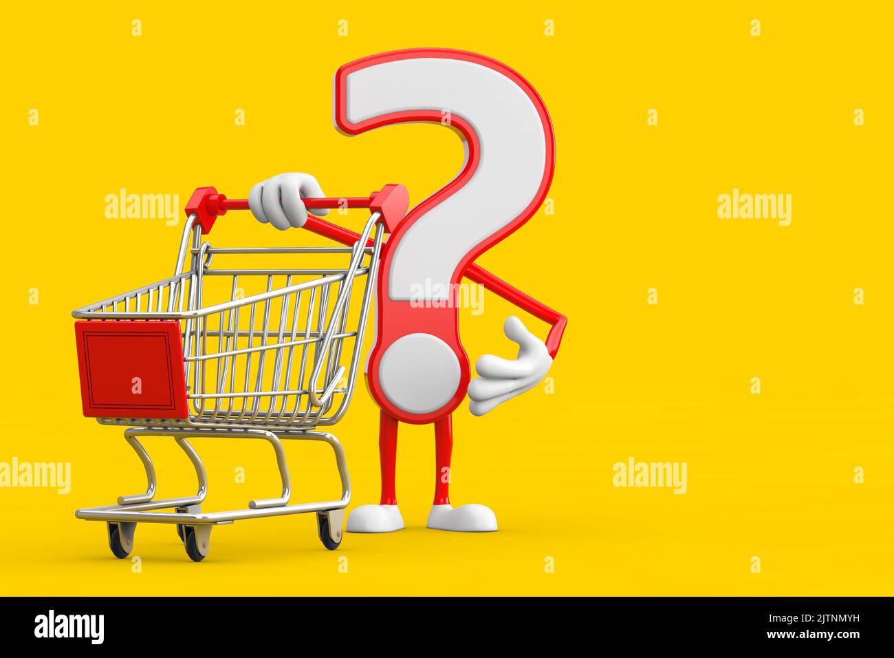 Question Mark Sign Cartoon Character Person Mascot with Shopping Cart ...