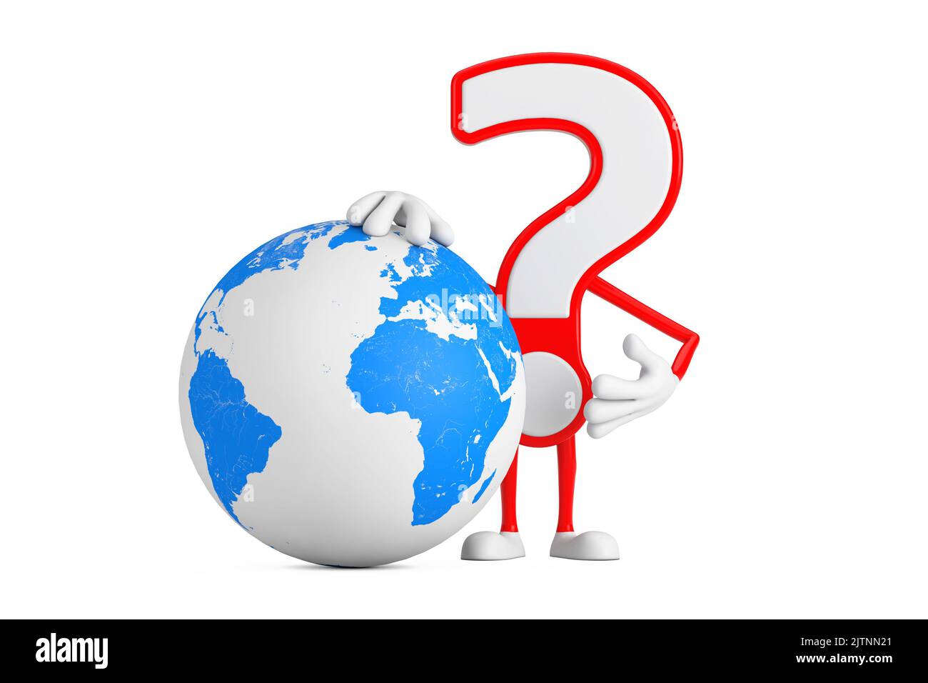 Question Mark Sign Cartoon Character Person Mascot with Earth Globe on ...