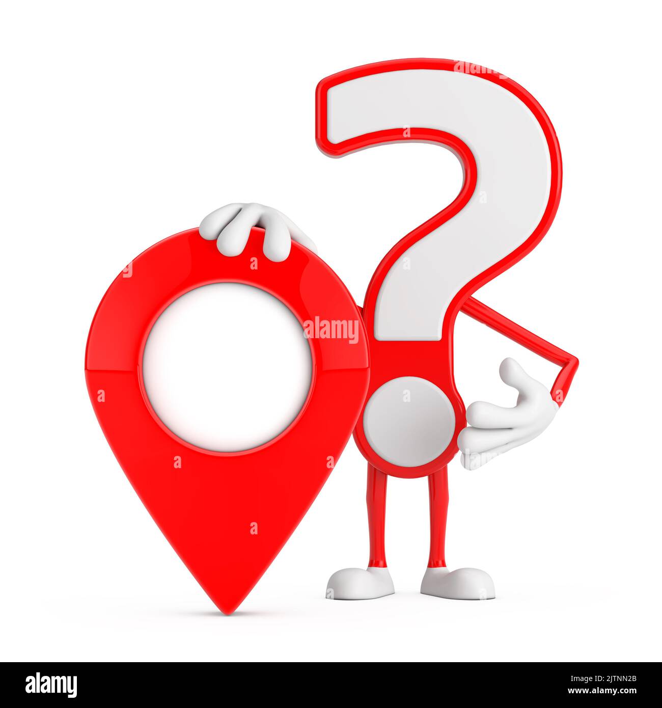 Question Mark Sign Cartoon Character Person Mascot with Red Map Pointer ...
