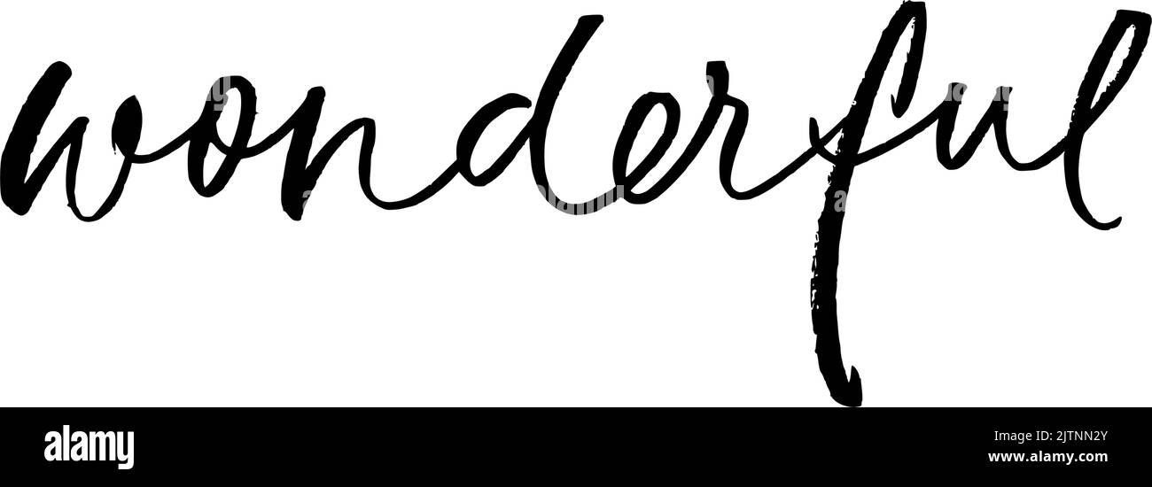 Hand written word Wonderful, black vector text Stock Vector Image & Art ...