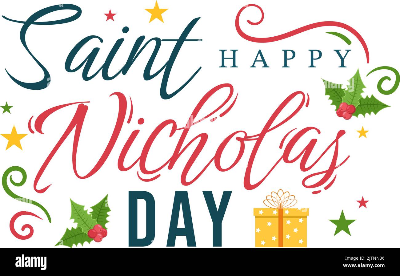 Saint Nicholas Day or Sinterklaas Celebration Template Hand Drawn ...