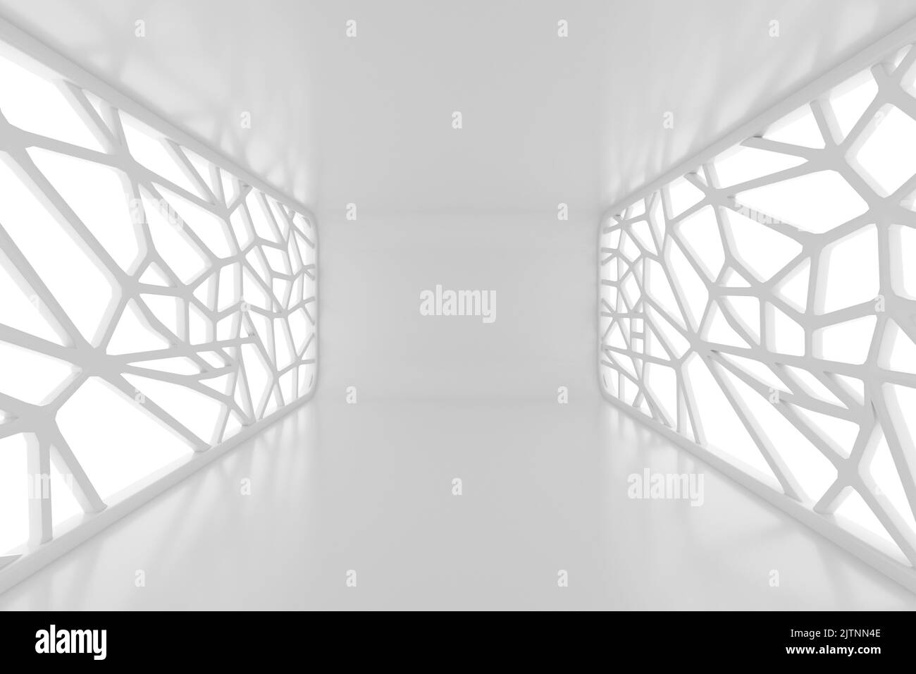 Illuminated Empty Open Space, Corridor or Room Interior, White Abstract ...