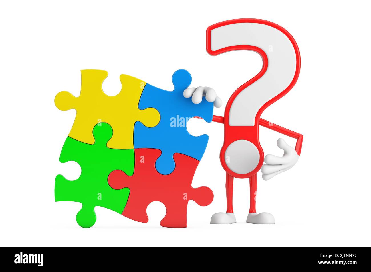 Question Mark Sign Cartoon Character Person Mascot with Four Pieces of ...