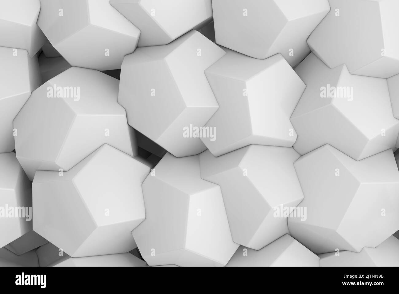 White Abstract Futuristic Polygons Platronic Cubes Structure Background Extreme Closeup 3d