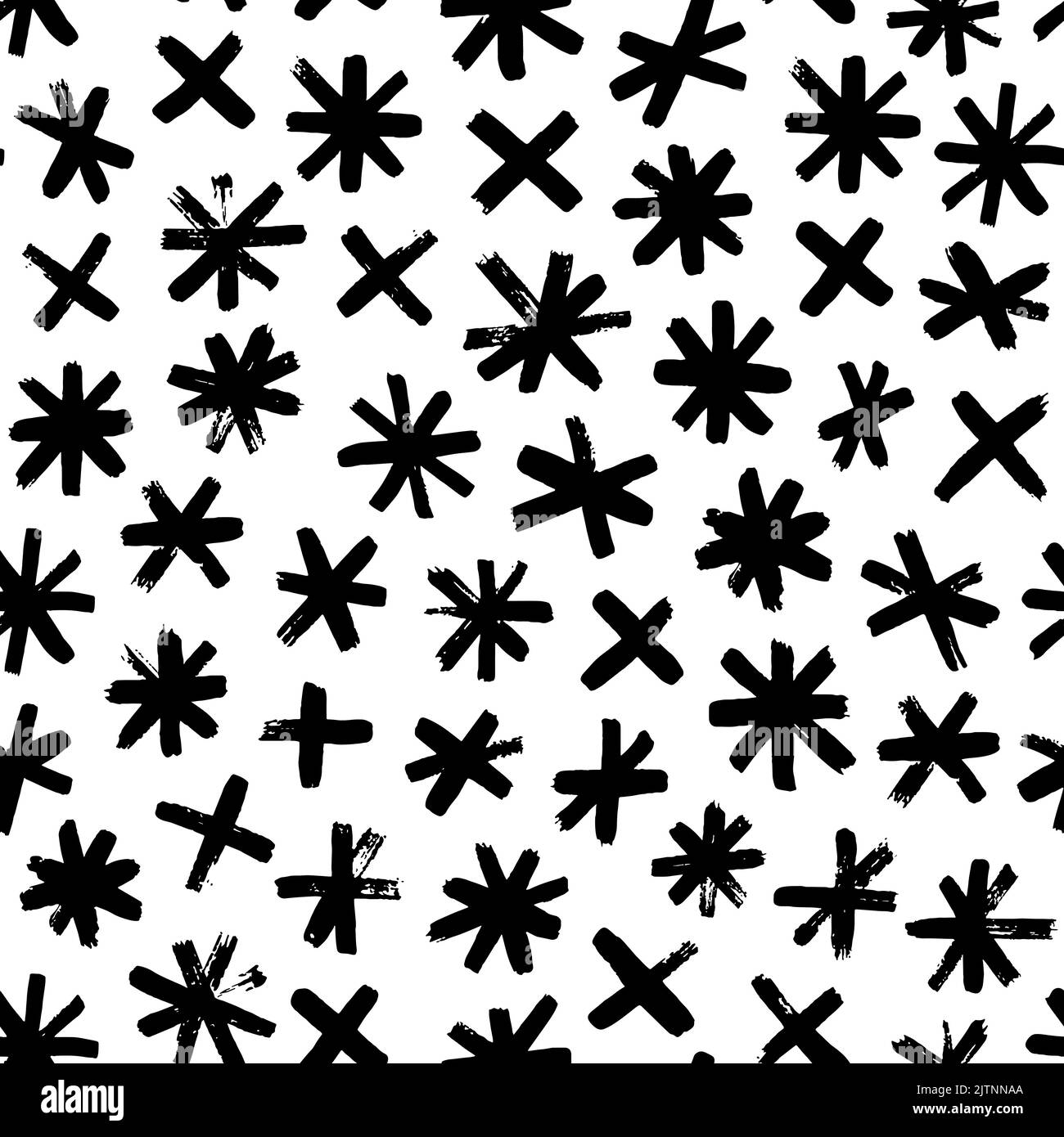 Sketch snowflakes seamless pattern Black and White Stock Photos ...