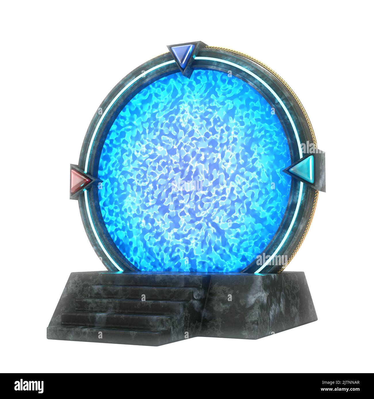 Stone Space Gate Portal to Another Worlds and Universe on a white ...