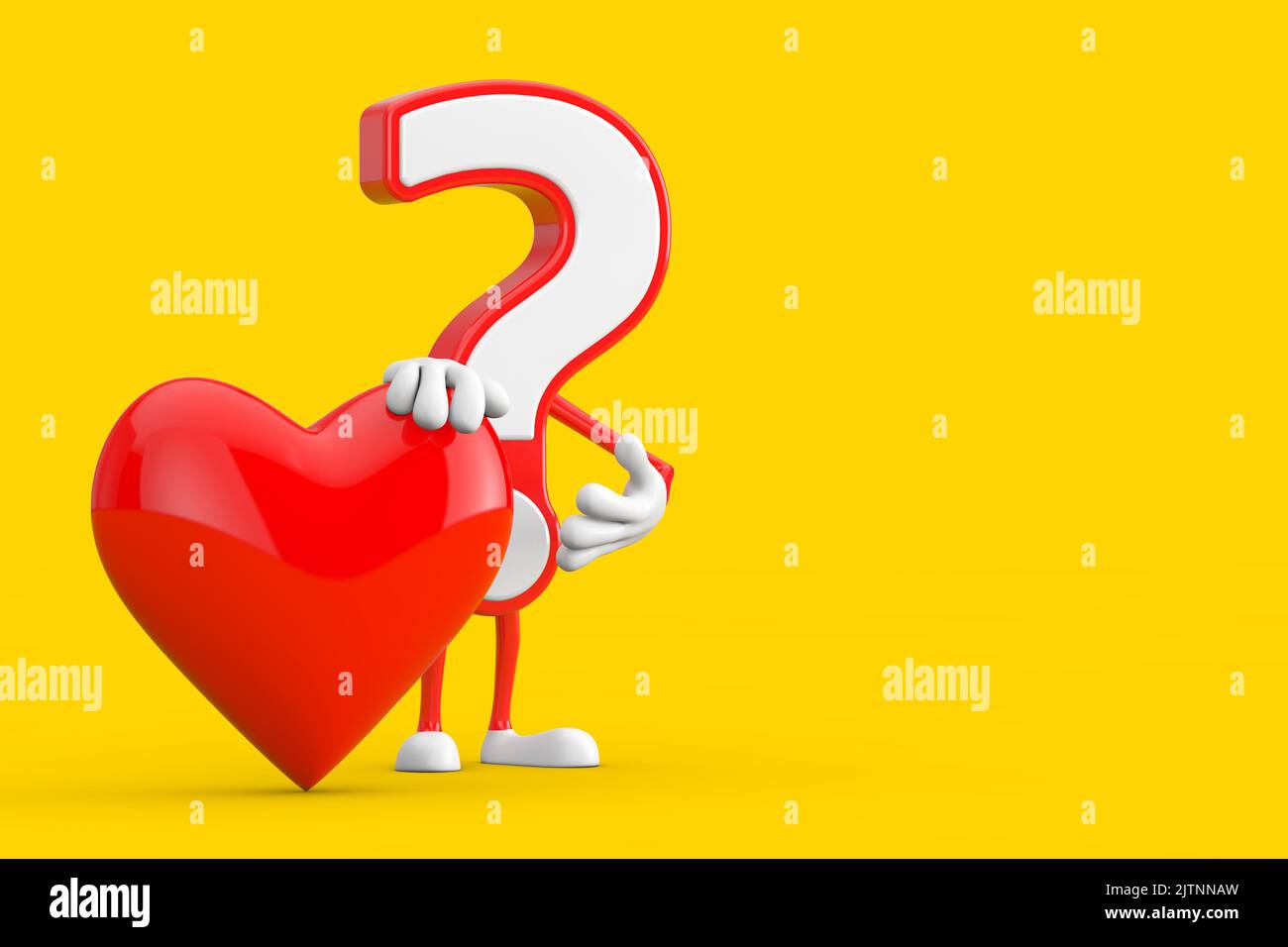 Question Mark Sign Cartoon Character Person Mascot with with Red Heart ...