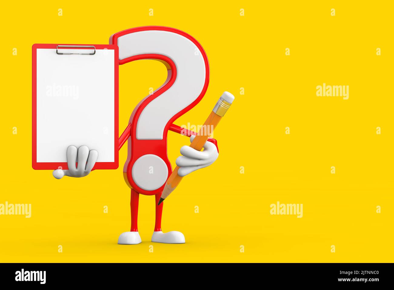 Question Mark Sign Cartoon Character Person Mascot with Red Plastic ...