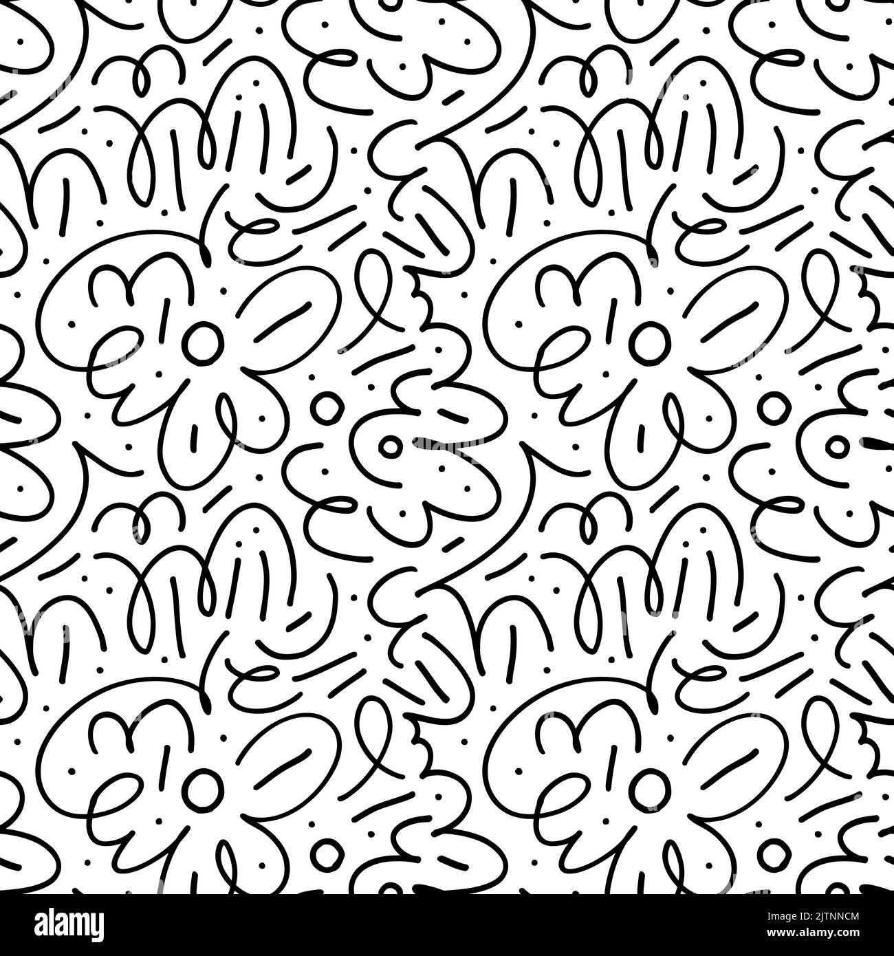 Seamless pattern with thin organic curved lines Stock Vector Image ...