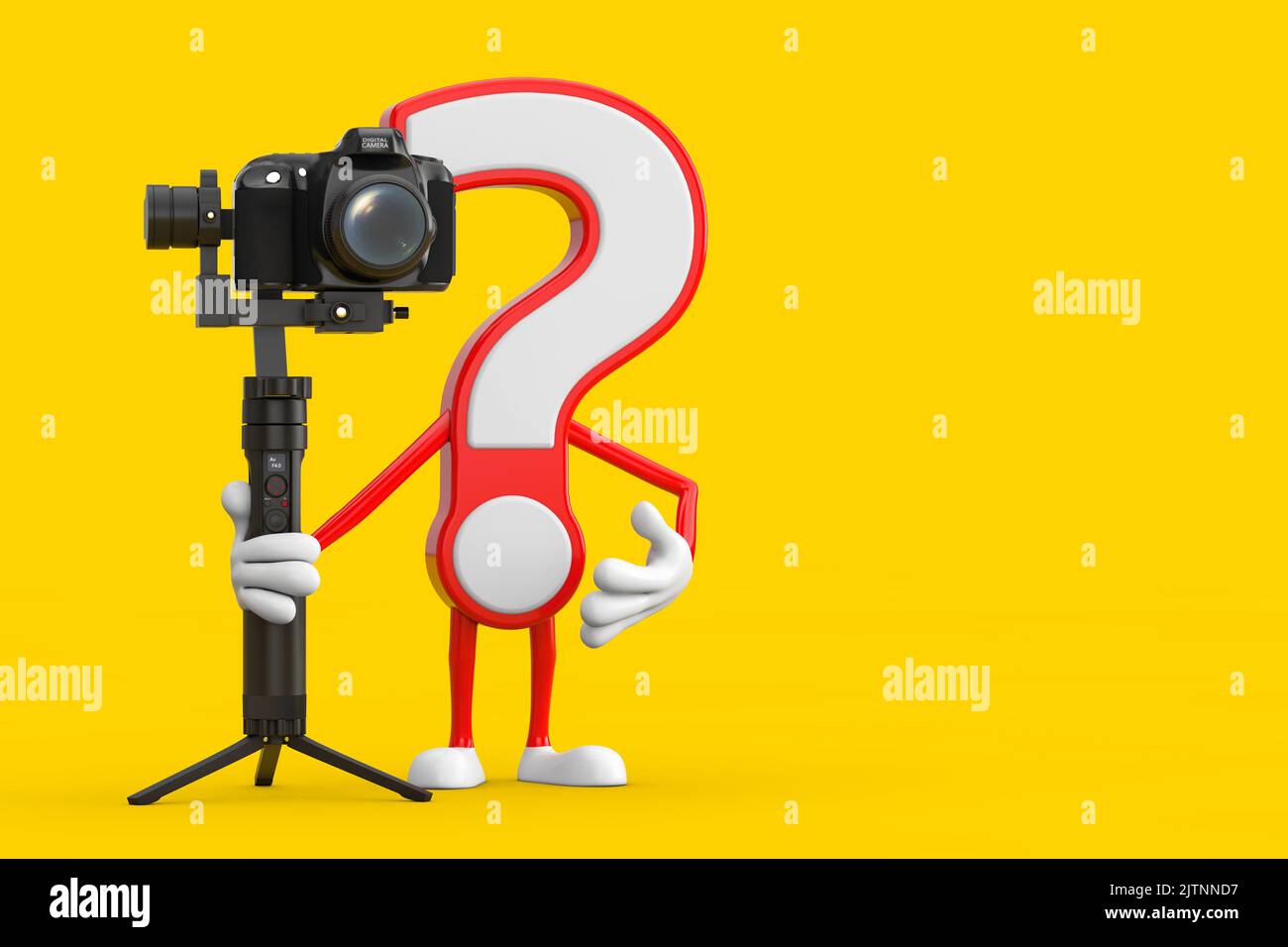 Question Mark Sign Cartoon Character Person Mascot with DSLR or Video ...