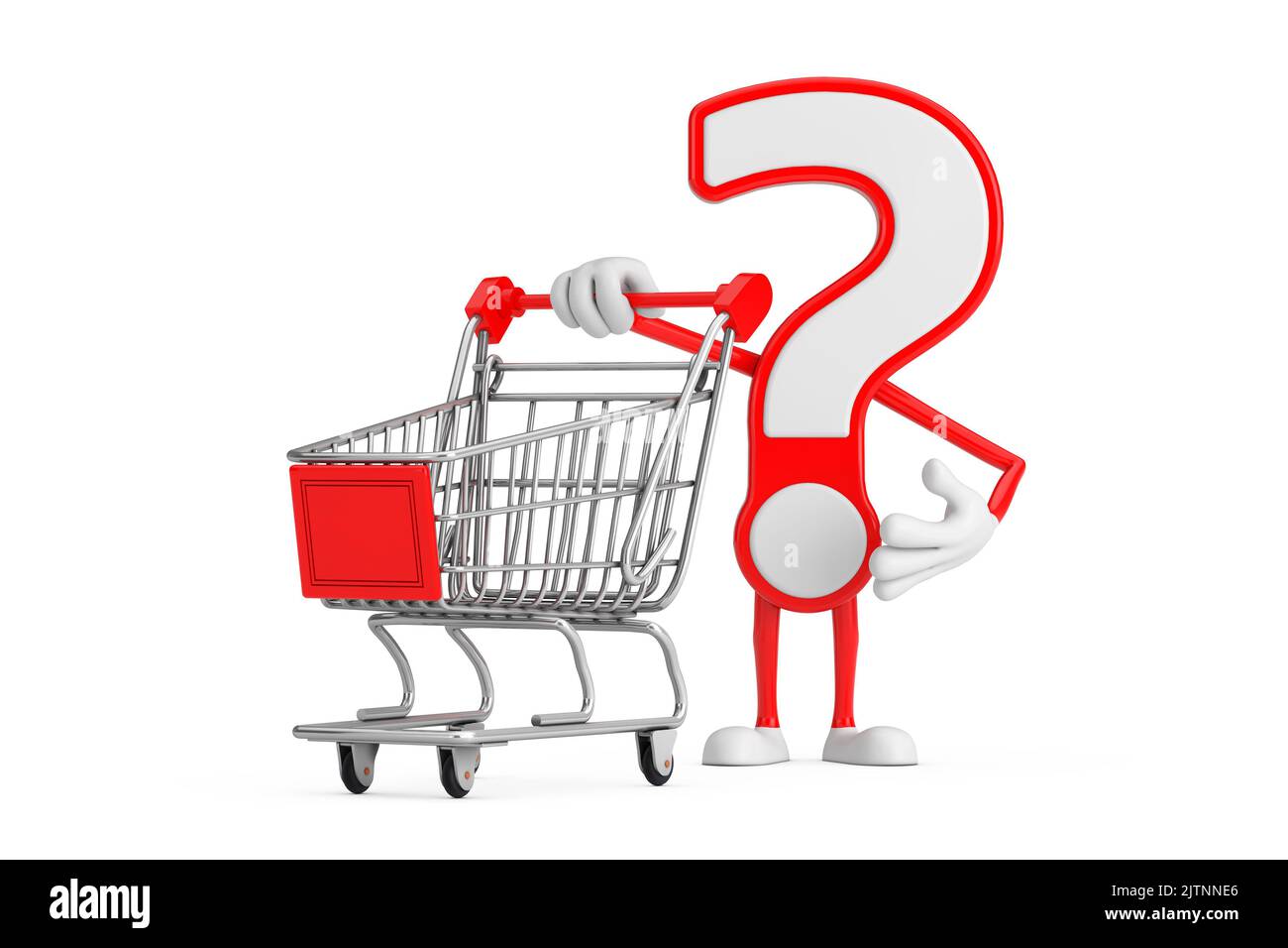 Question Mark Sign Cartoon Character Person Mascot with Shopping Cart ...