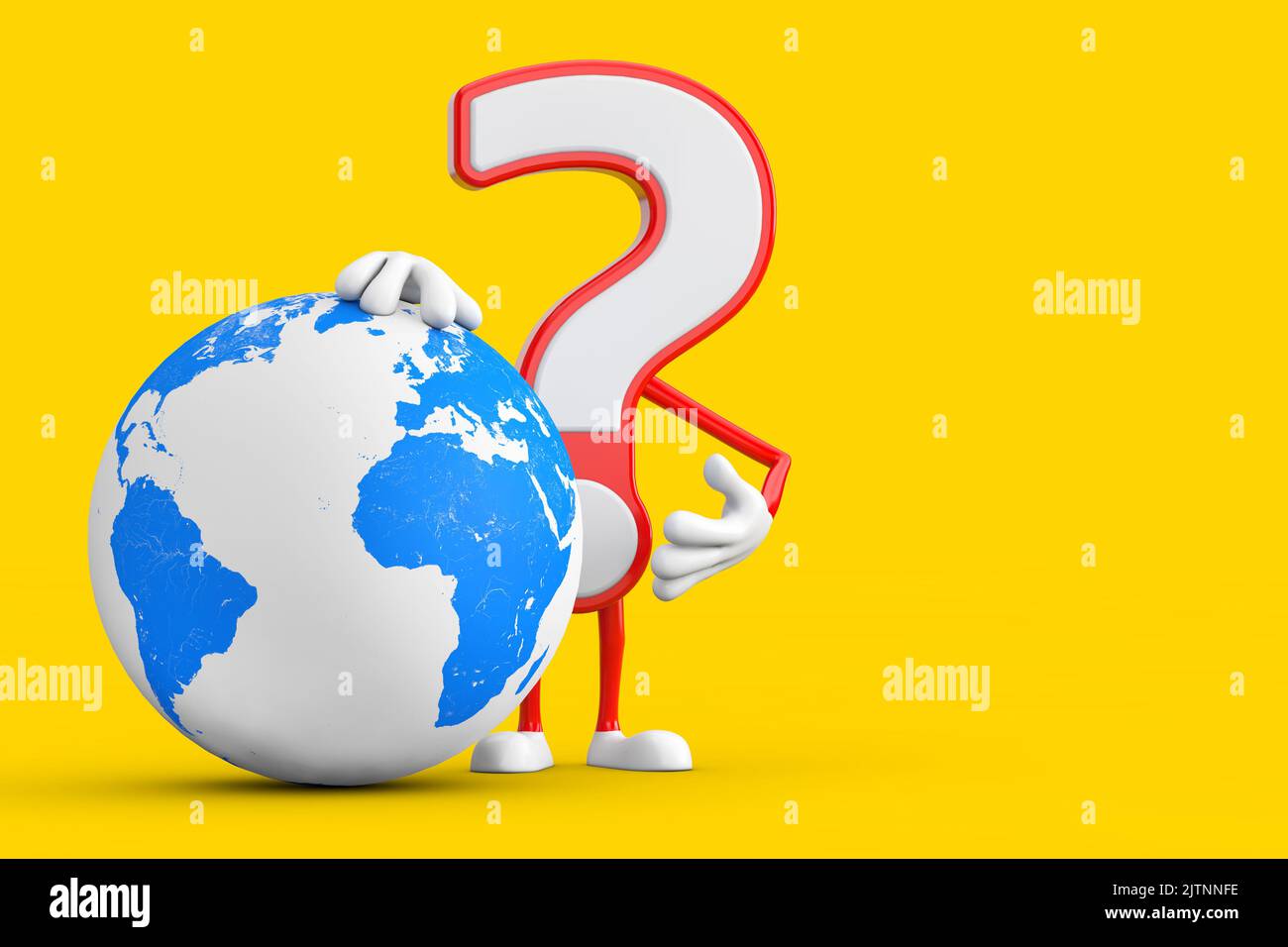 Question Mark Sign Cartoon Character Person Mascot with Earth Globe on ...