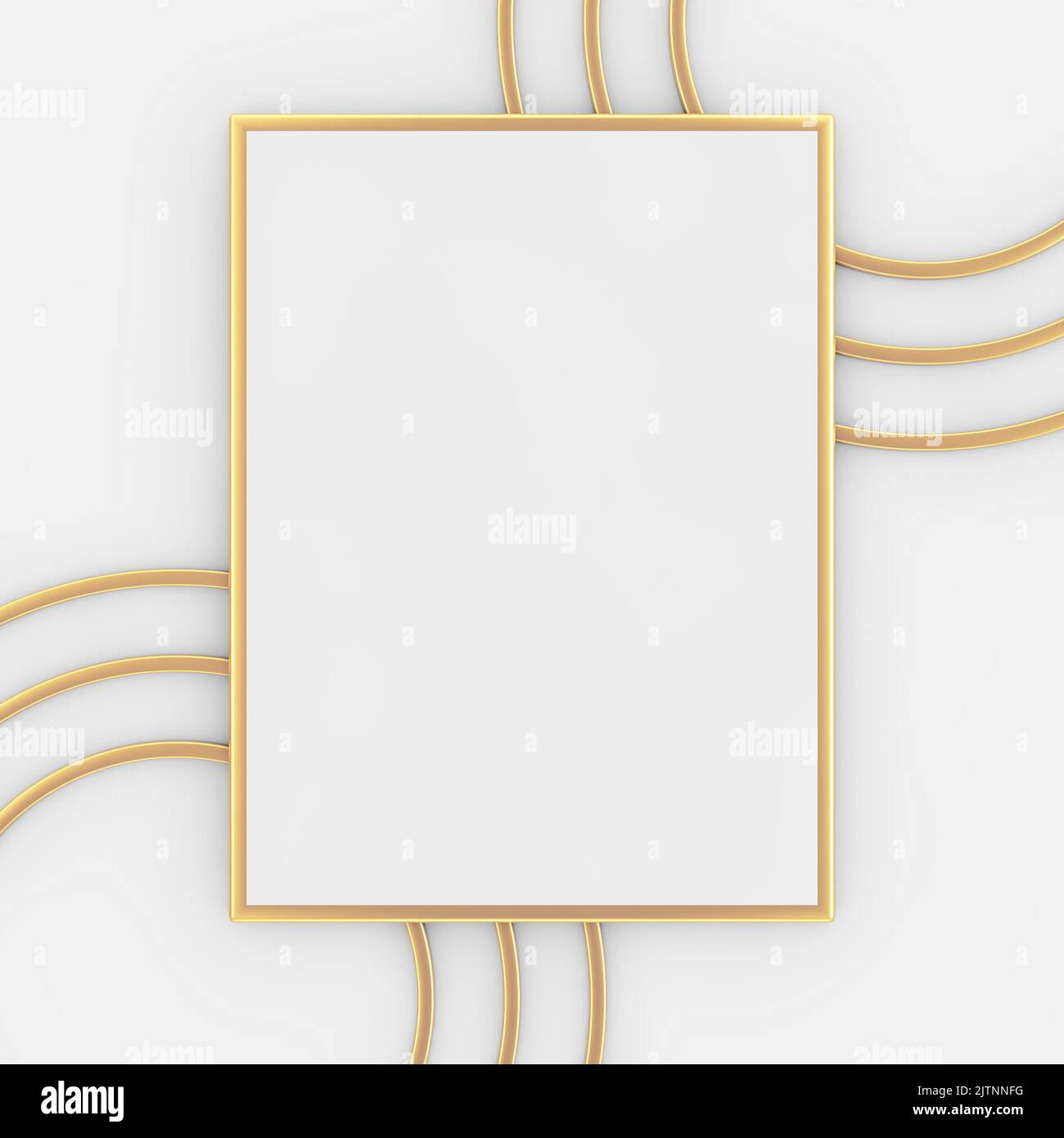 Premium Abstract White Golden Blank Picture Frame Mockup with Abstract ...