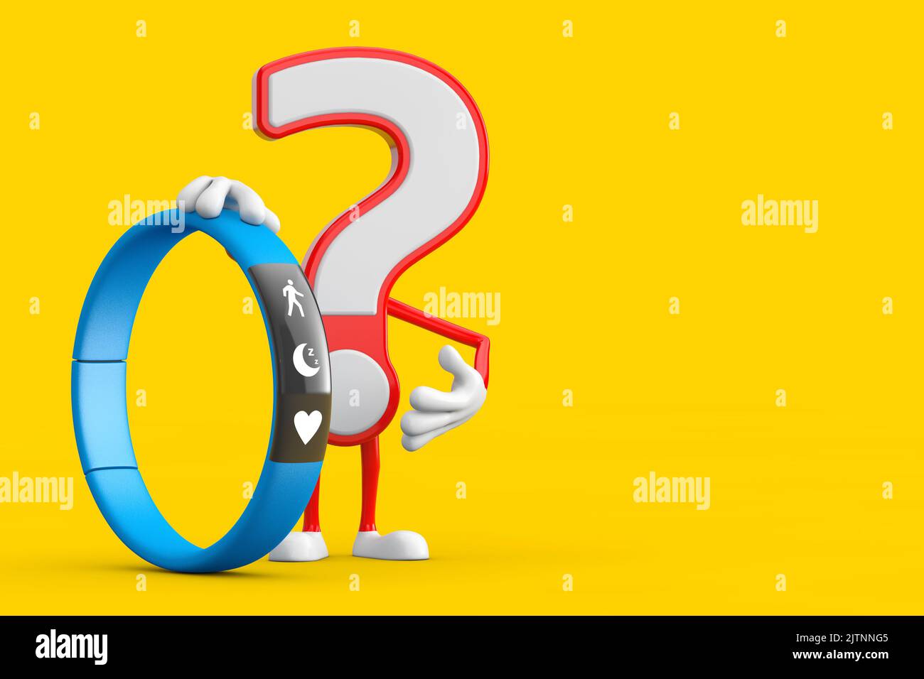 Question Mark Sign Cartoon Character Person Mascot with Blue Fitness ...