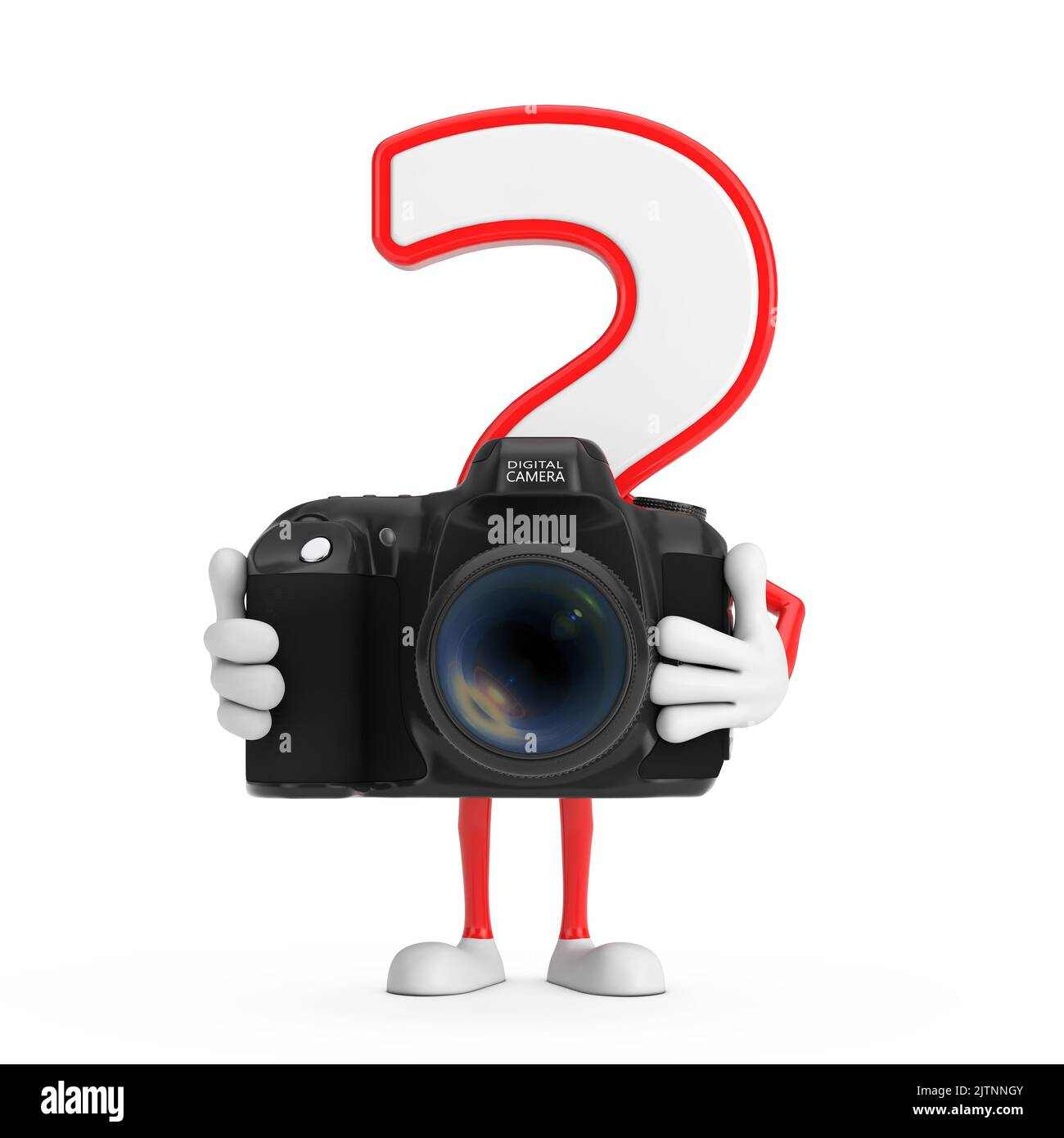 Question Mark Sign Cartoon Character Person Mascot with Modern Digital ...