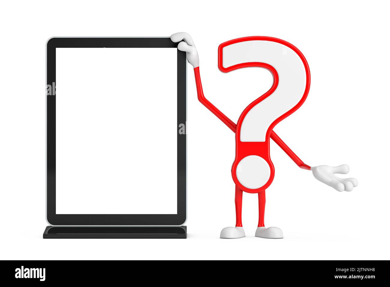 Question Mark Sign Cartoon Character Person Mascot with Blank Trade ...