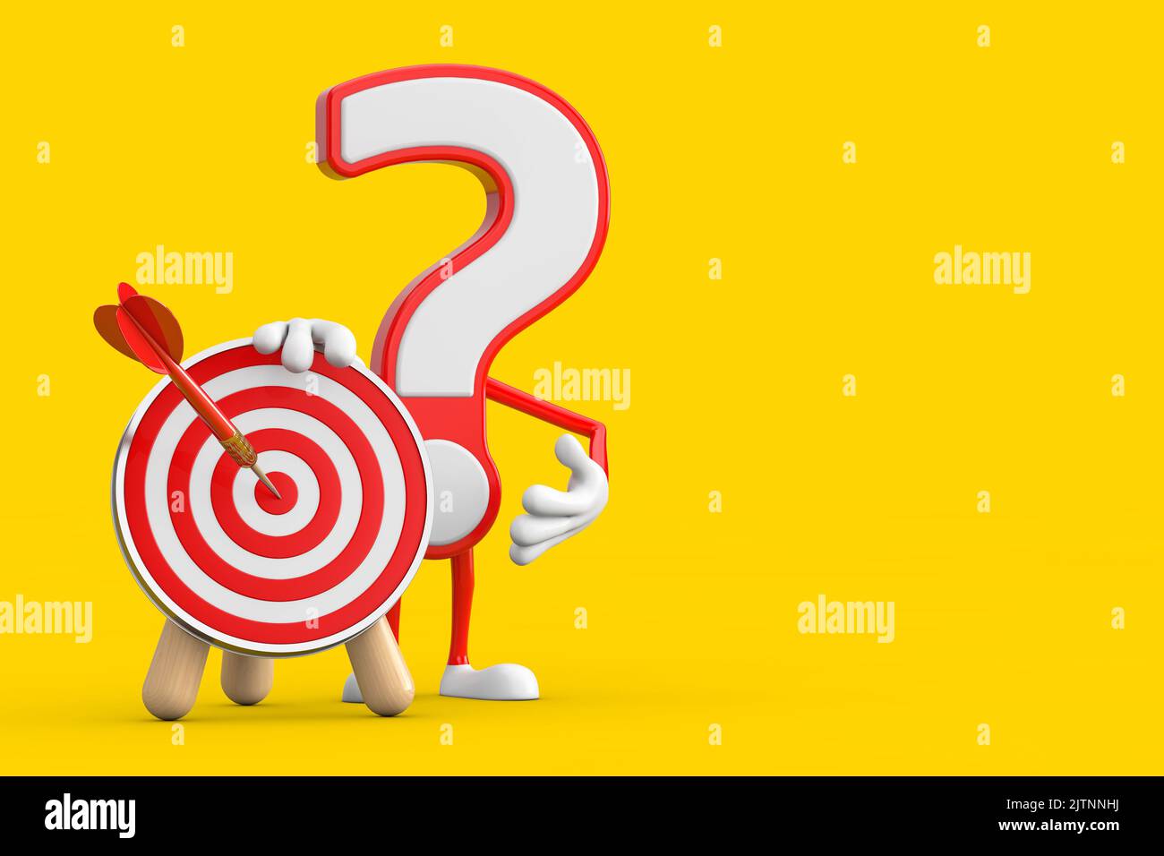 Question Mark Sign Cartoon Character Person Mascot with Archery Target ...