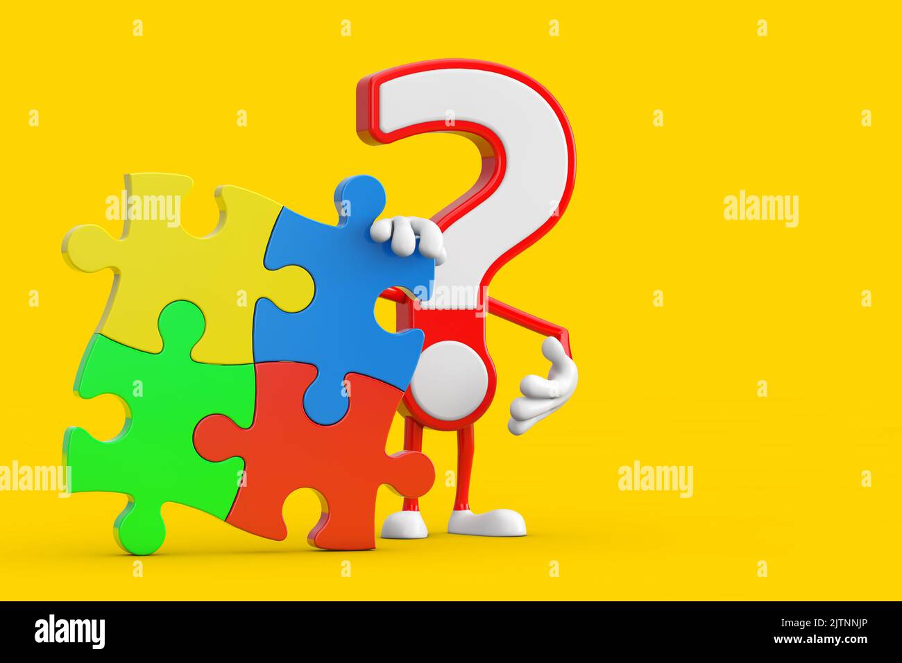Question Mark Sign Cartoon Character Person Mascot with Four Pieces of ...