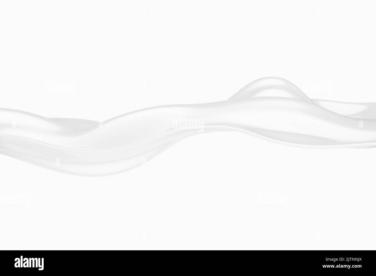 Abstract White Flowing Liquid Wave Lines Background extreme closeup. 3d ...