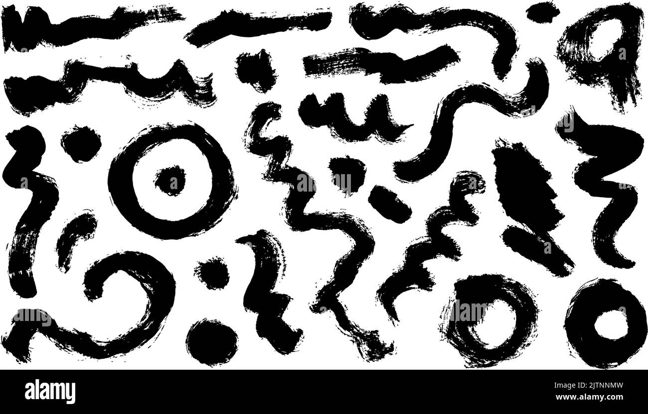 Black paint curved brush strokes vector collection Stock Vector Image ...