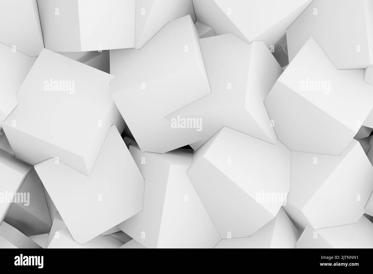 White Abstract Futuristic Polygons Cubes Structure Background Extreme Closeup 3d Rendering