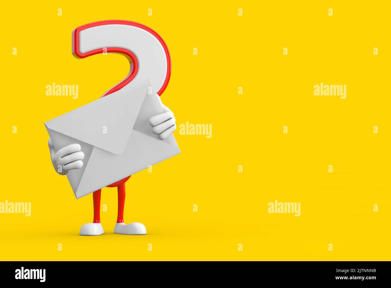 Question Mark Sign Cartoon Character Person Mascot with White Blank ...