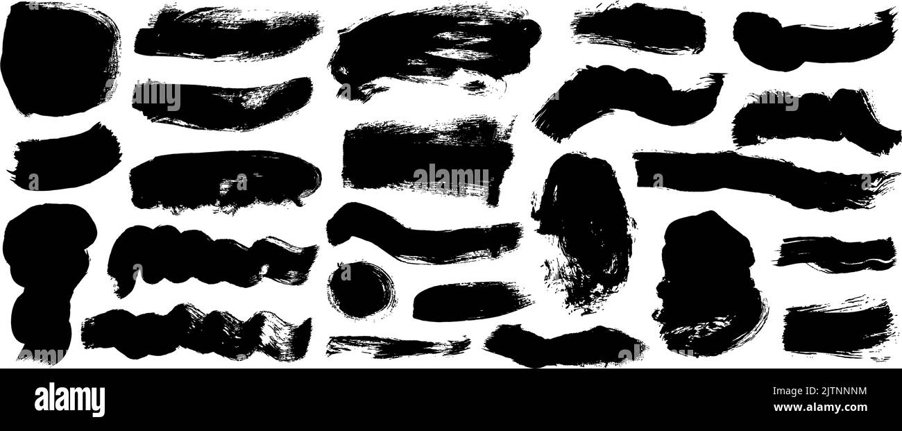 Set of vector straight and curved brush strokes Stock Vector Image ...