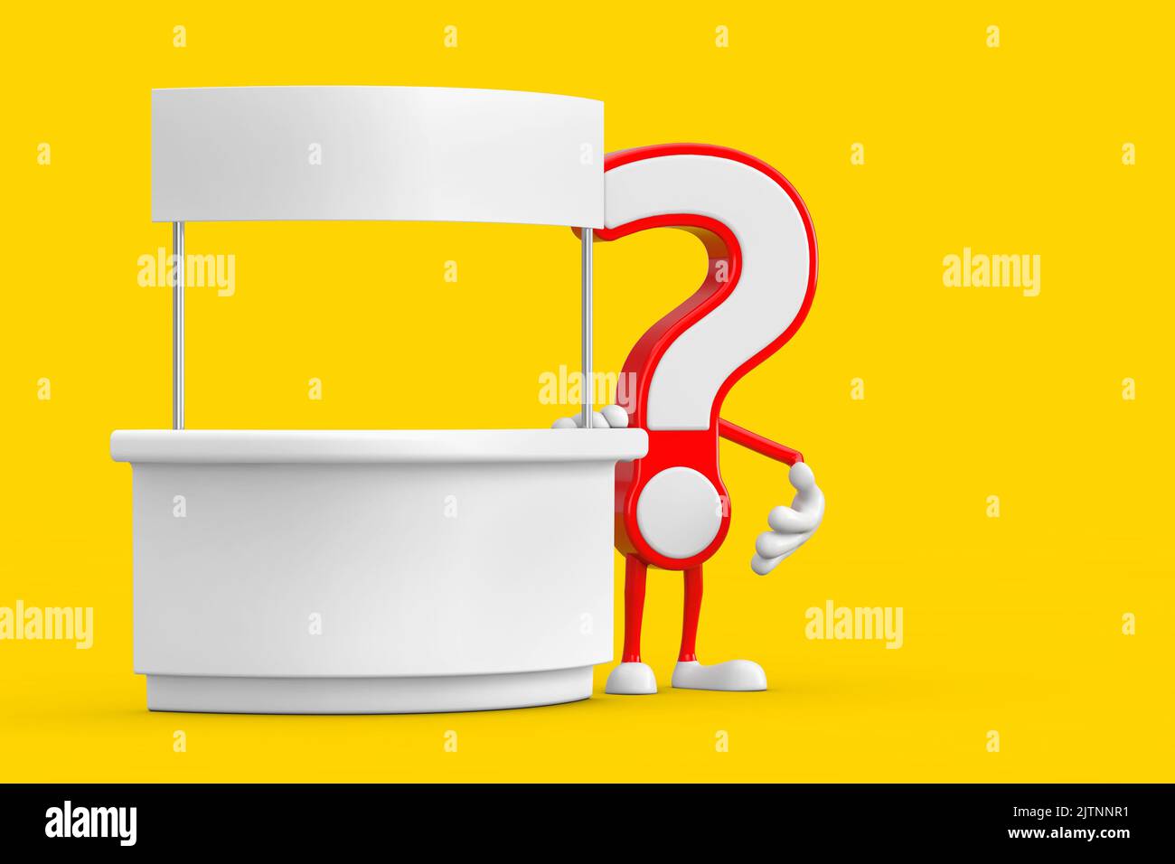 Question Mark Sign Cartoon Character Person Mascot near Blank Promotion ...