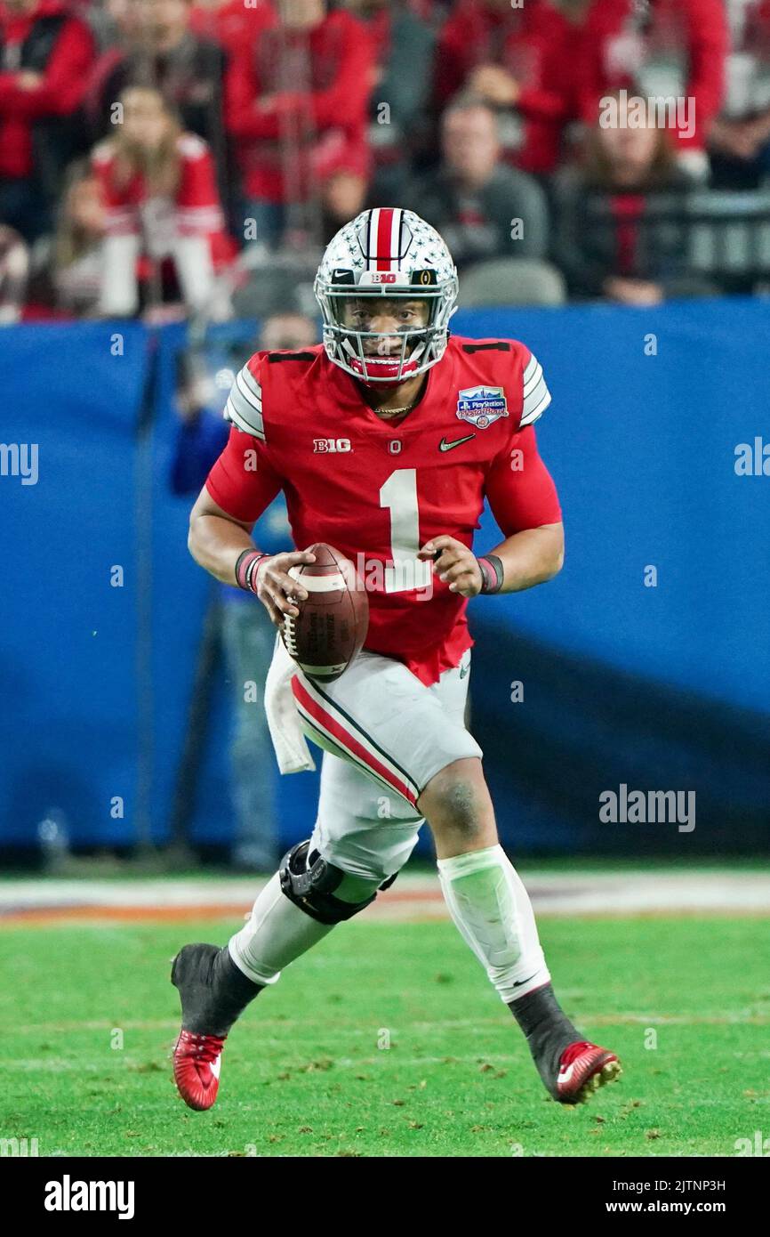 Ohio State Buckeyes quarterback Justin Fields in action during the ...