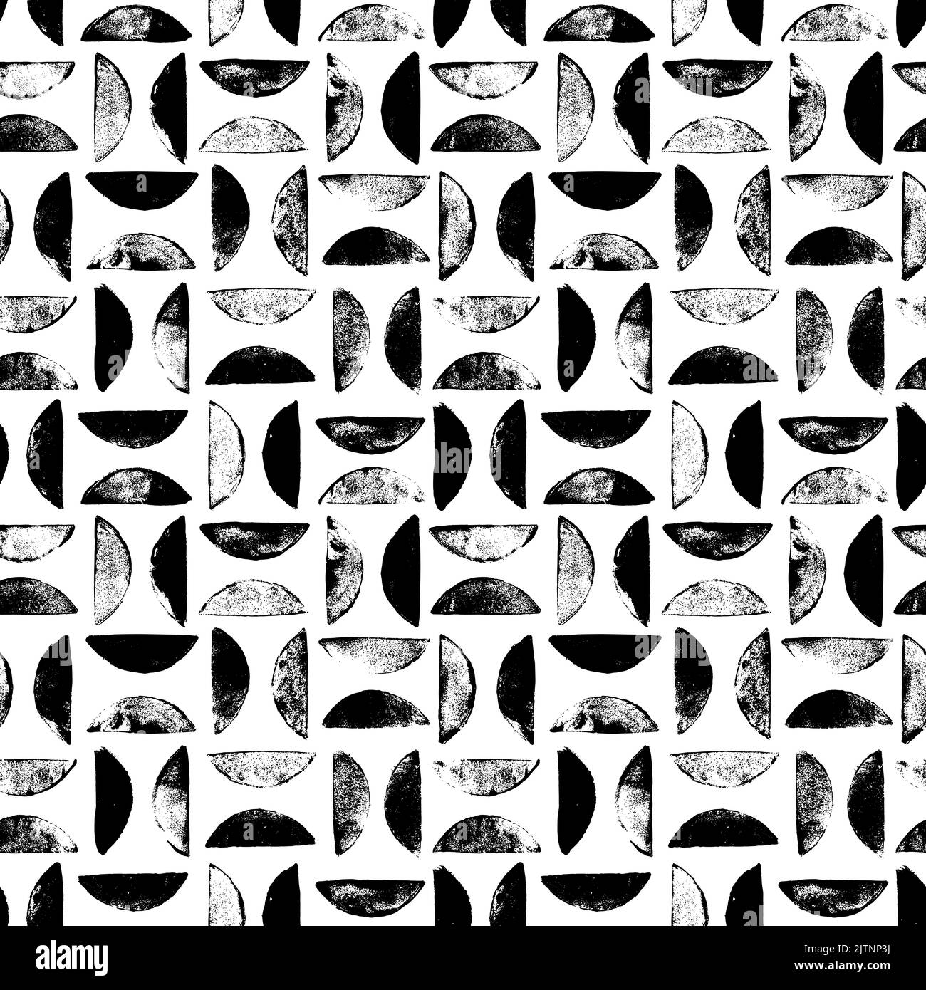 Geometric black seamless pattern with semi circles Stock Vector Image ...