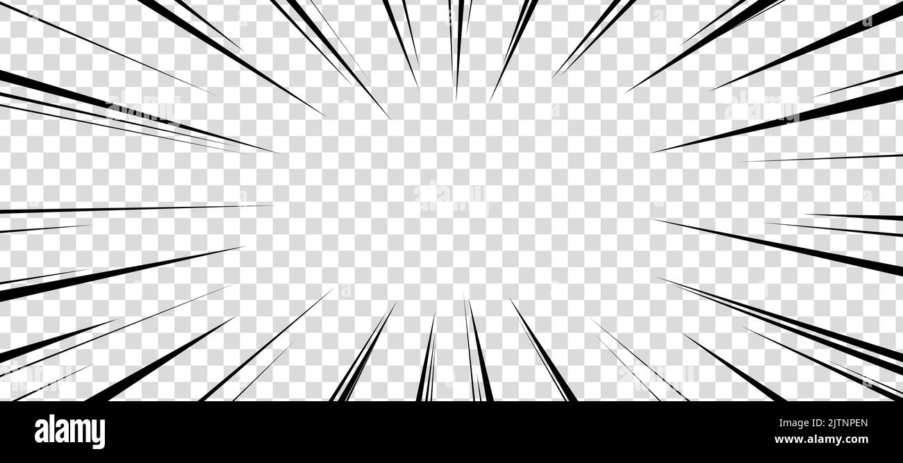 Manga comic effect on transparent background. Motion radial lines for ...