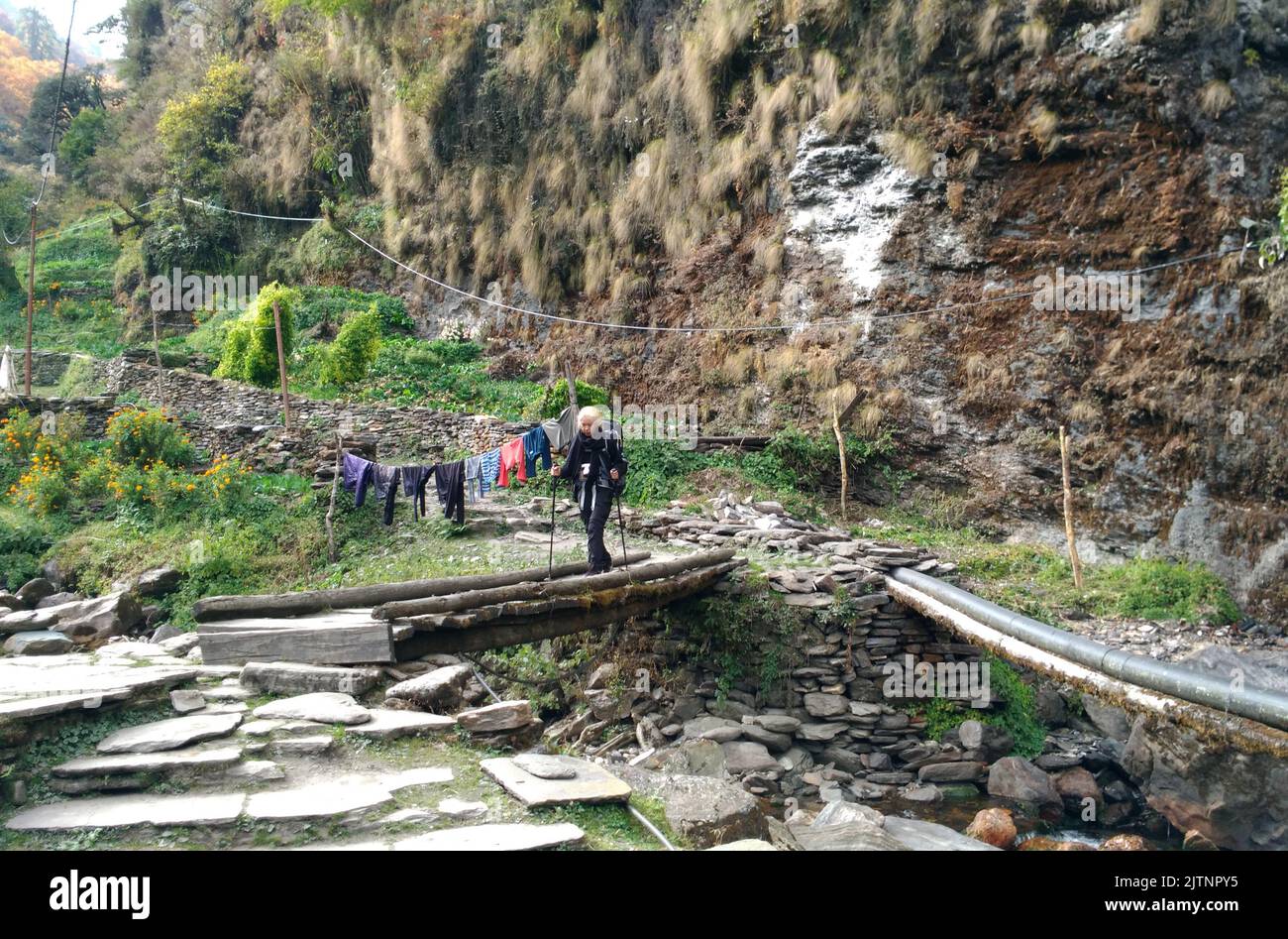 Trekking to Annapurna Base Camp Stock Photo - Alamy