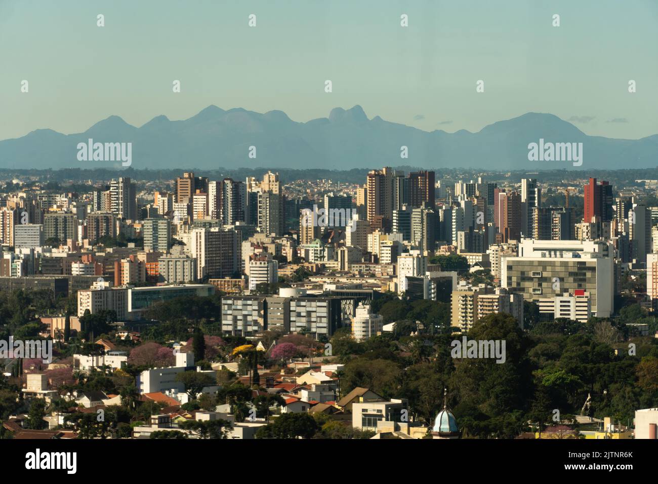 Panoramic view of the city of Curitiba, capital of the state of Paraná ...
