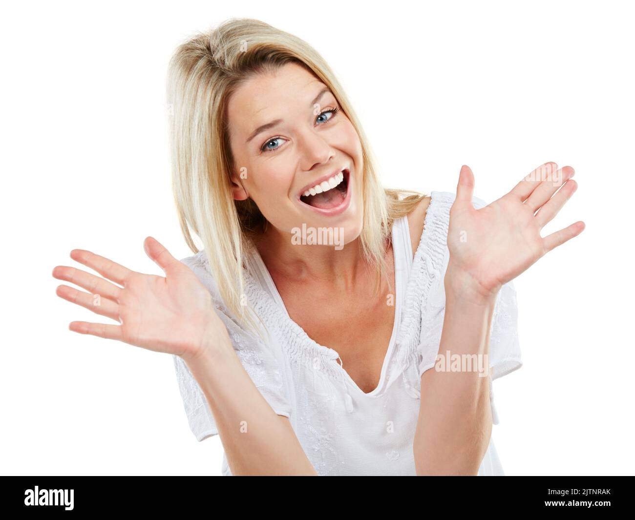 I have something exciting to share with you. Studio portrait of an ...