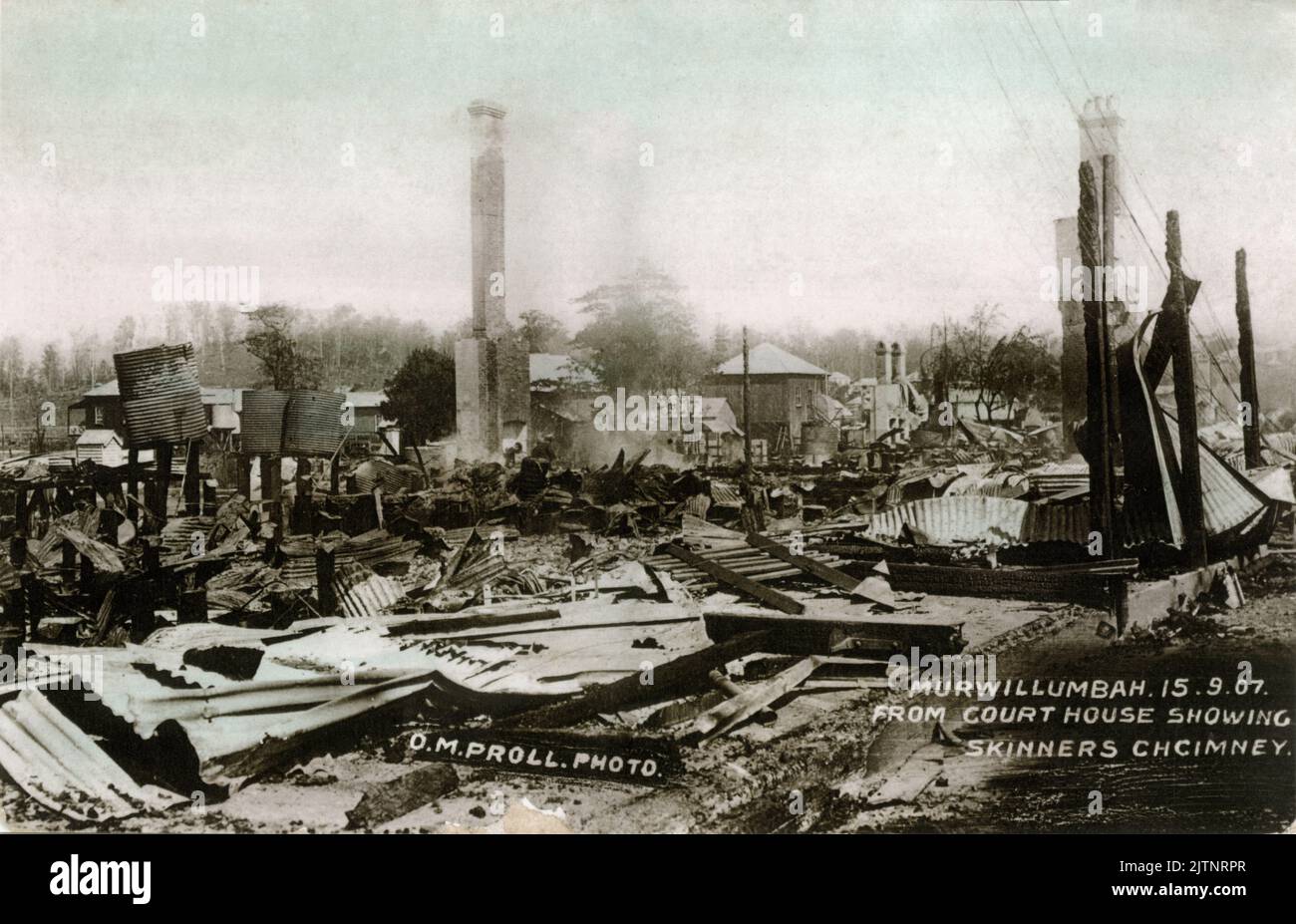 Murwillumbah 15th September 1907, view of the fire damaged town from ...