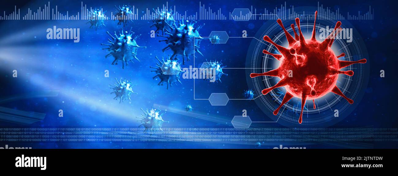 Dangerous corona virus, SARS pandemic risk concept. 3D illustration ...