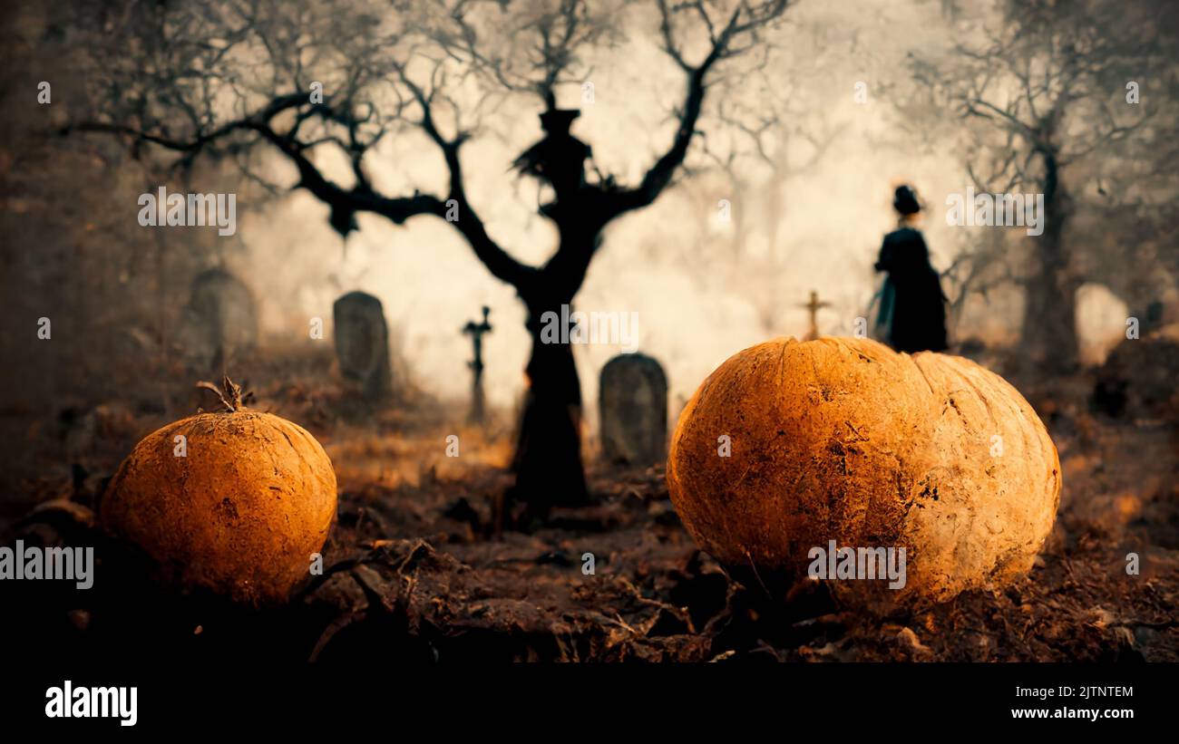 Spooky halloween illustrations hi-res stock photography and images - Alamy