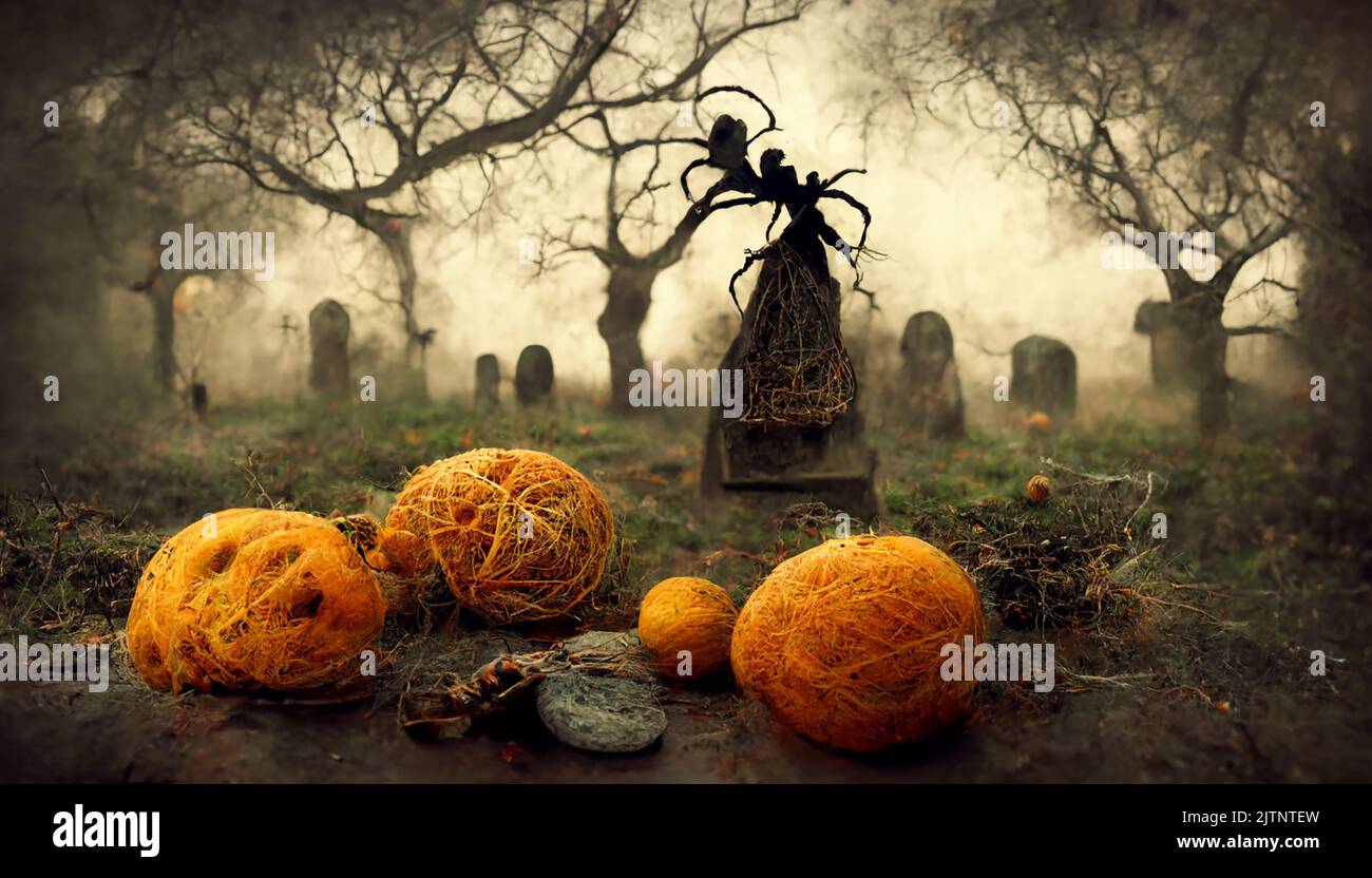 Spooky halloween illustrations hi-res stock photography and images - Alamy