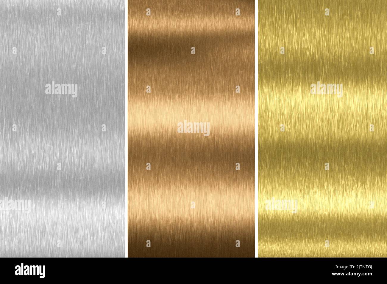 Aluminum, bronze and brass stitched textures. 3d rendering Stock Photo ...