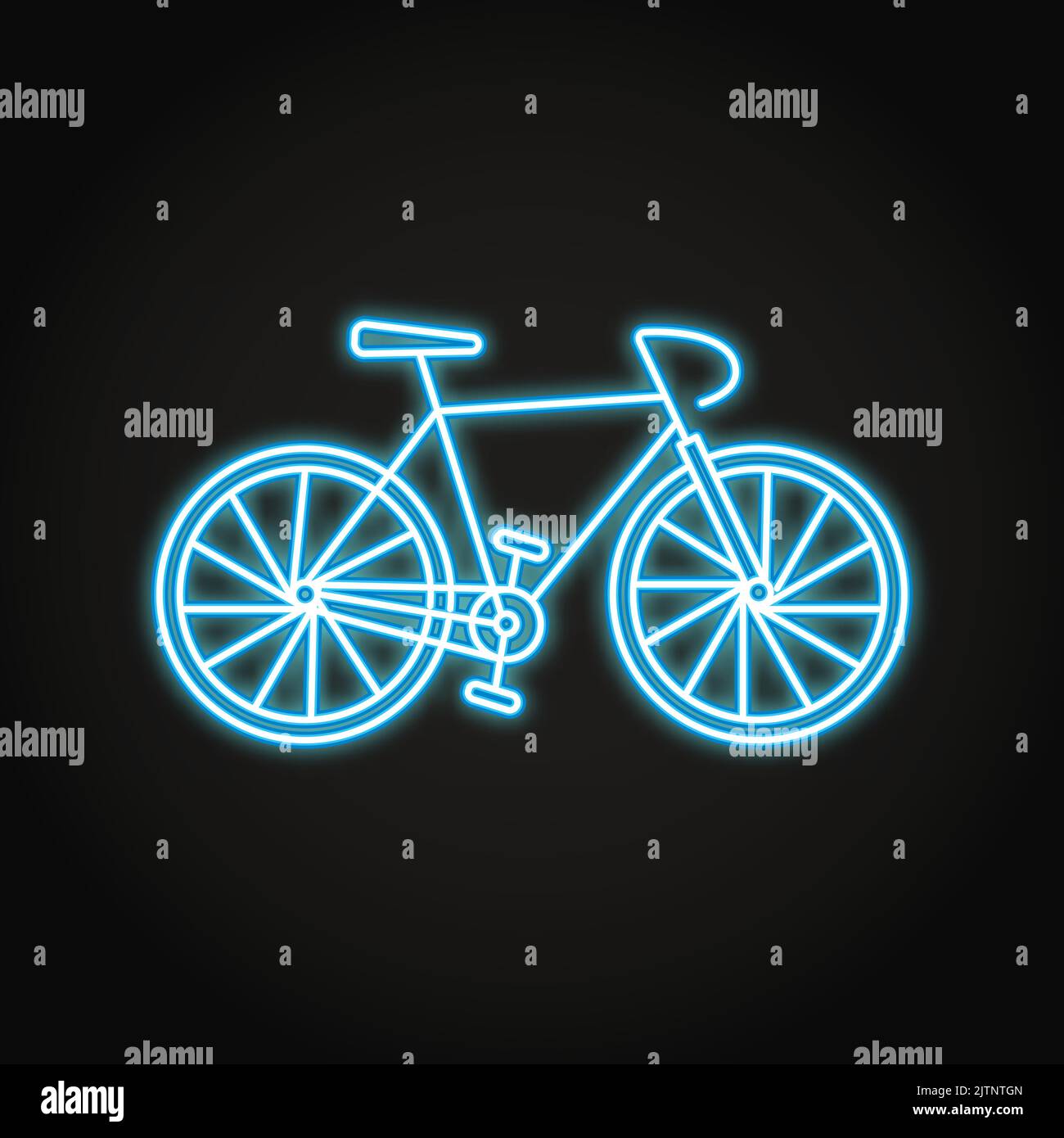 Neon bicycle icon in line style. Bike symbol. Vector illustration Stock ...