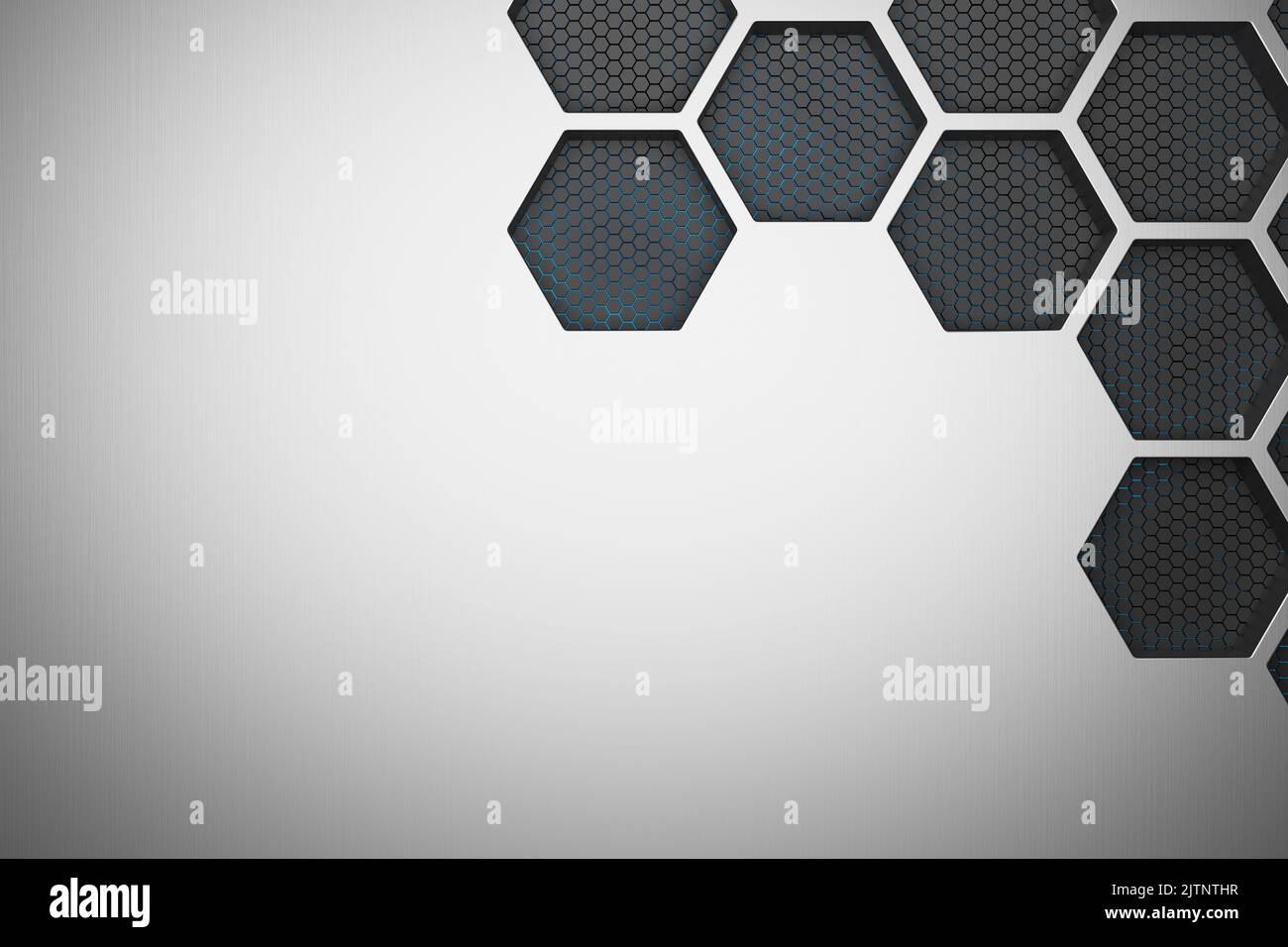 Modern metallic honeycomb and hexagon background pattern. 3d rendering ...