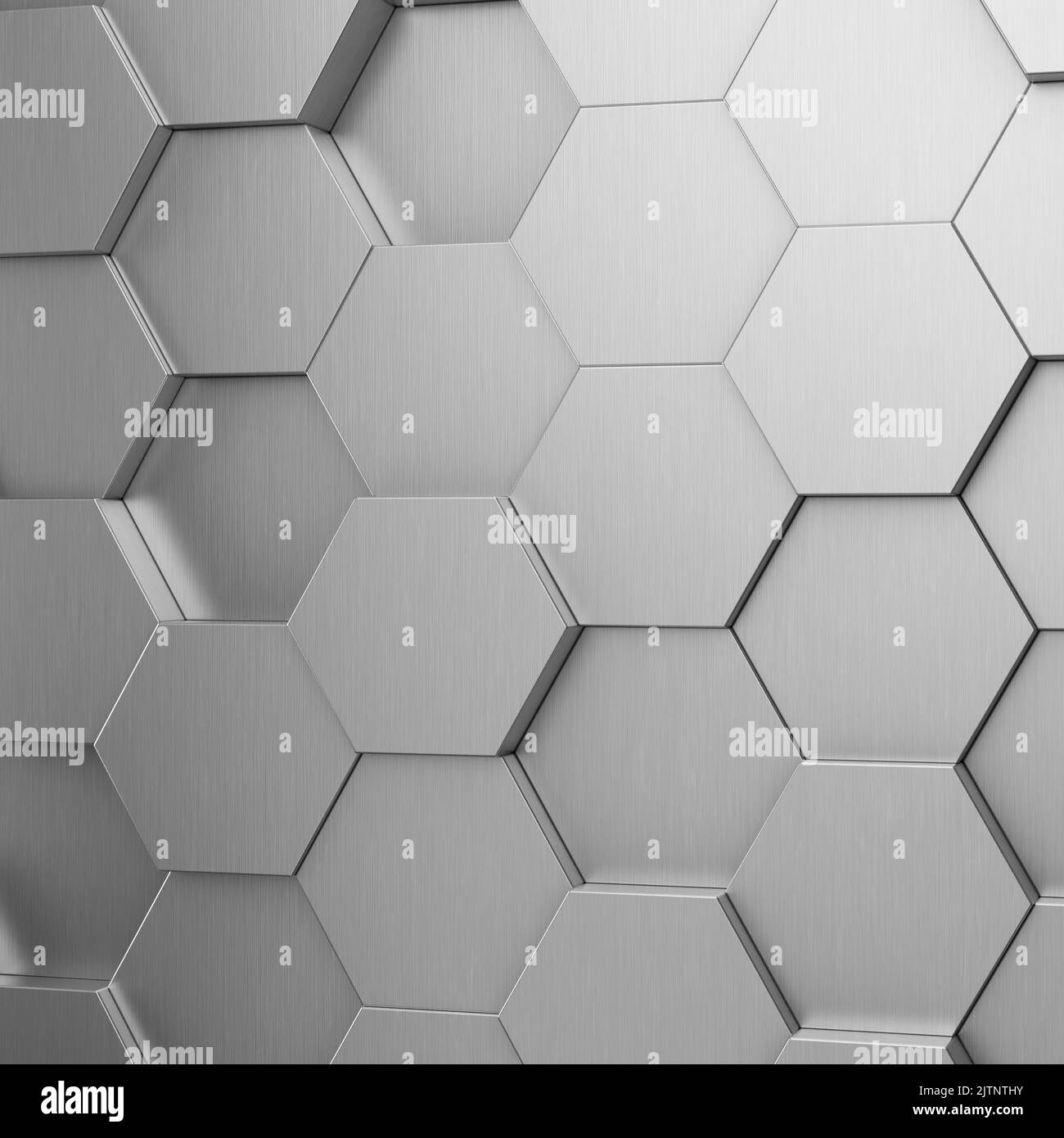 Modern metallic honeycomb and hexagon background pattern. 3d rendering ...