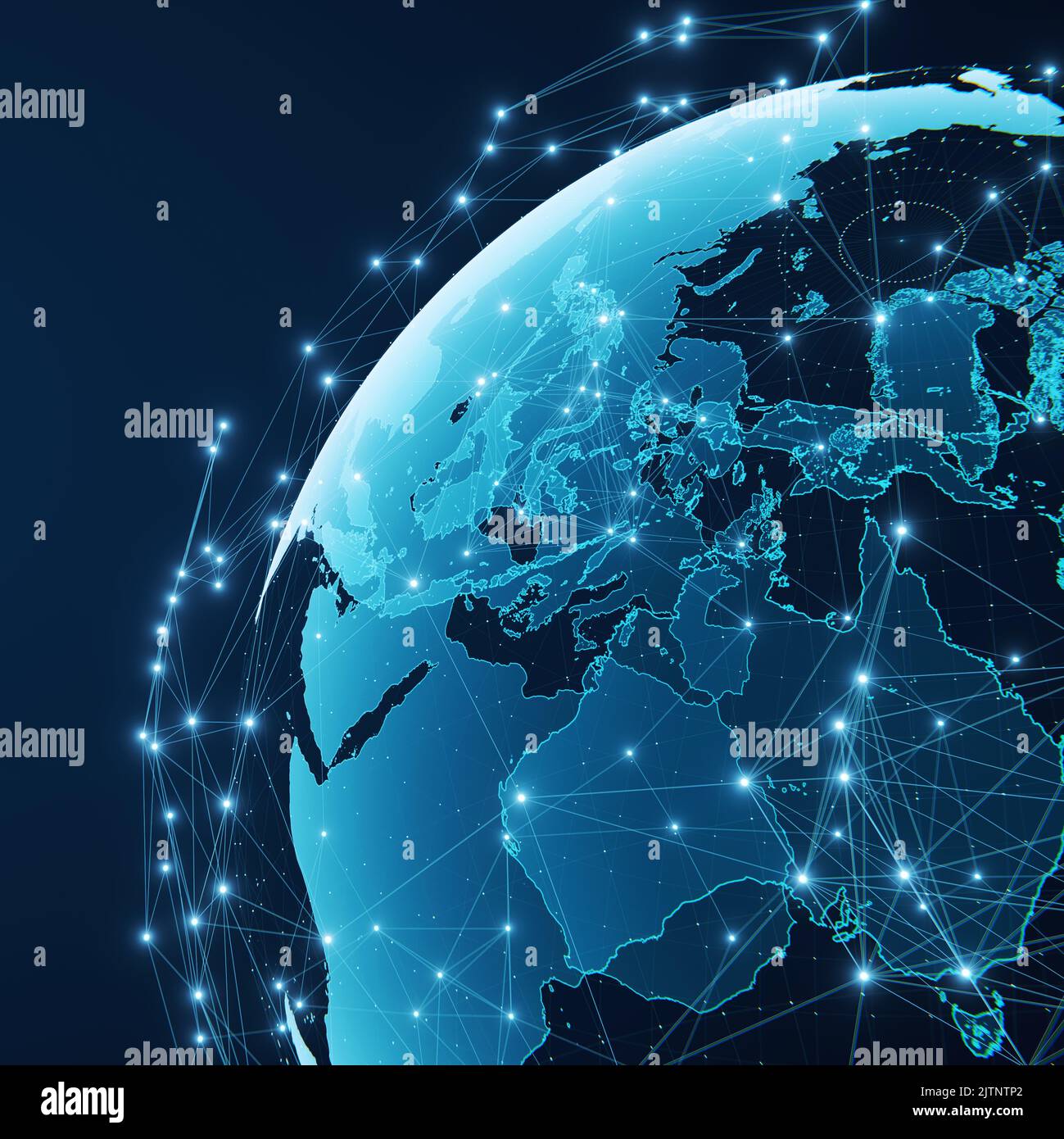 Global connection concept. Planet earth network sphere. 3d rendering ...