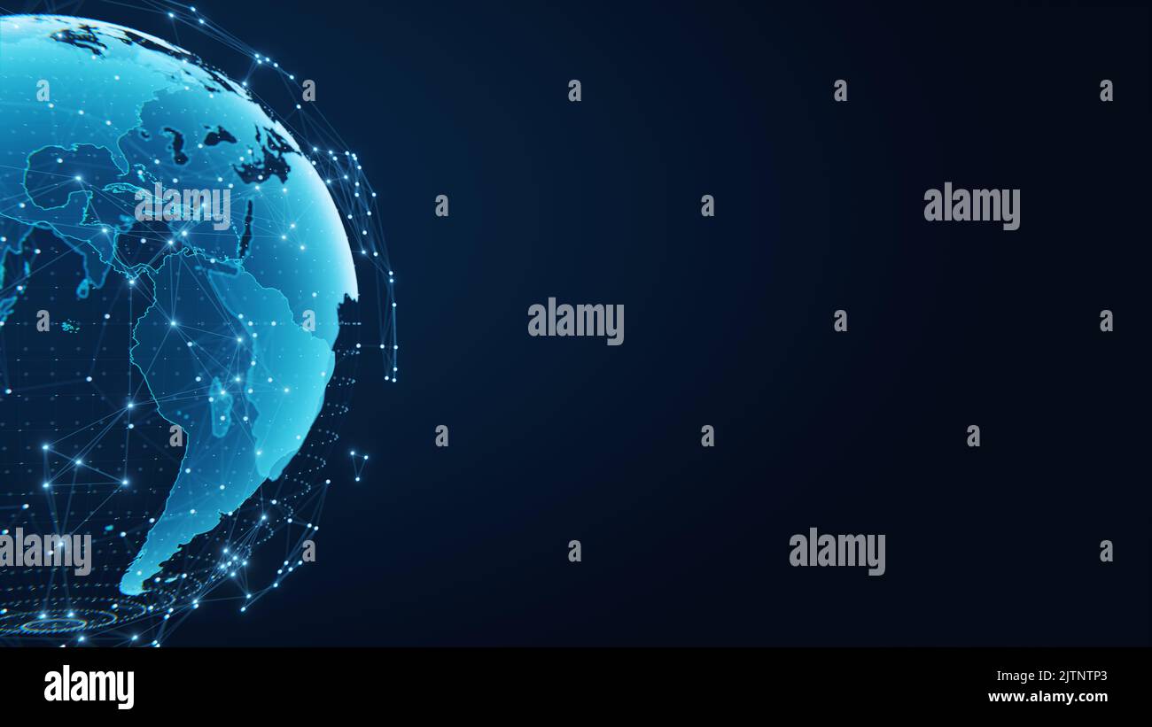 Global connection concept. Planet earth network sphere. 3d rendering ...